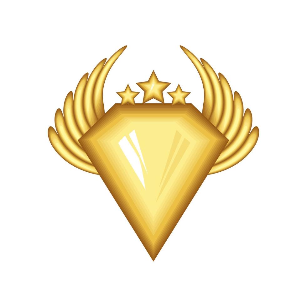 Golden Badge With Wings 16767331 Vector Art At Vecteezy