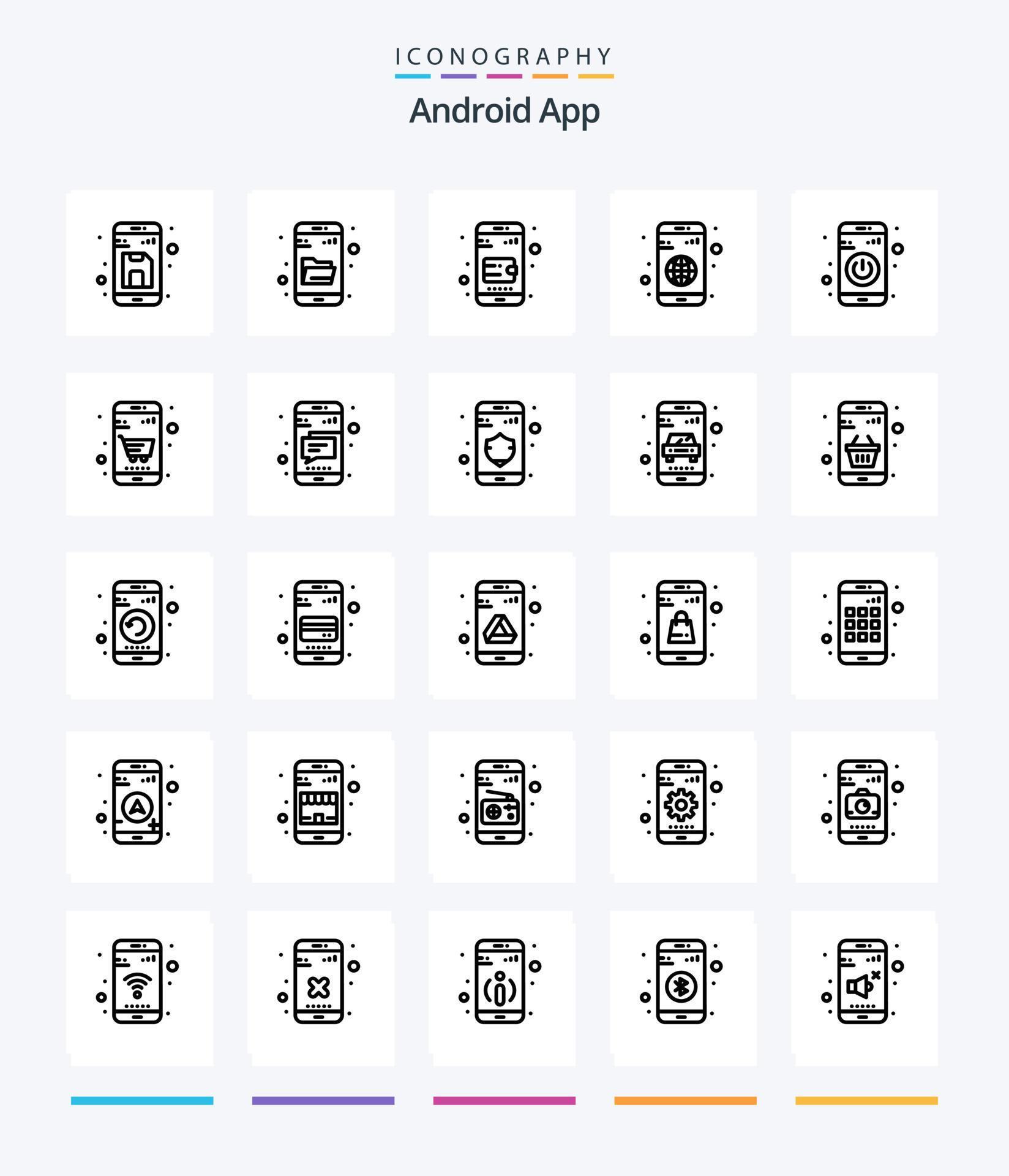 Creative Android App 25 OutLine icon pack Such As switch. mobile ...