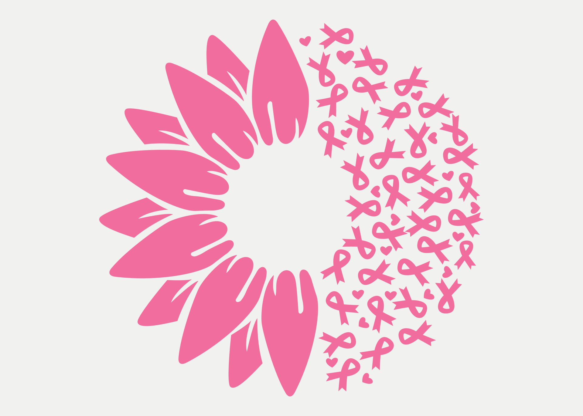 Sunflower Breast Cancer Pink Ribbon Awareness Campaign 16772915 Vector