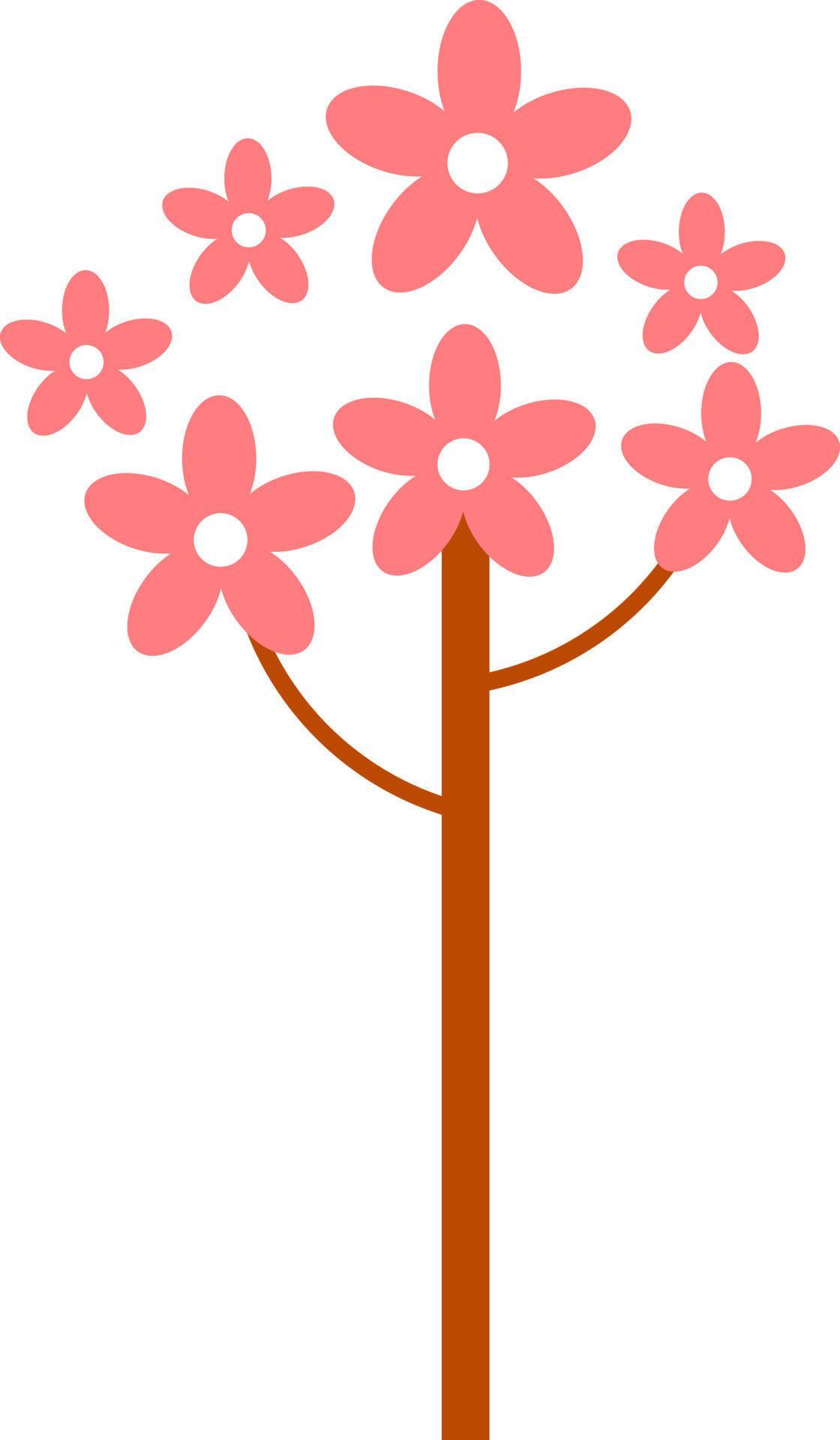 Tree In Pink Sakura Flowers 16773171 Vector Art At Vecteezy
