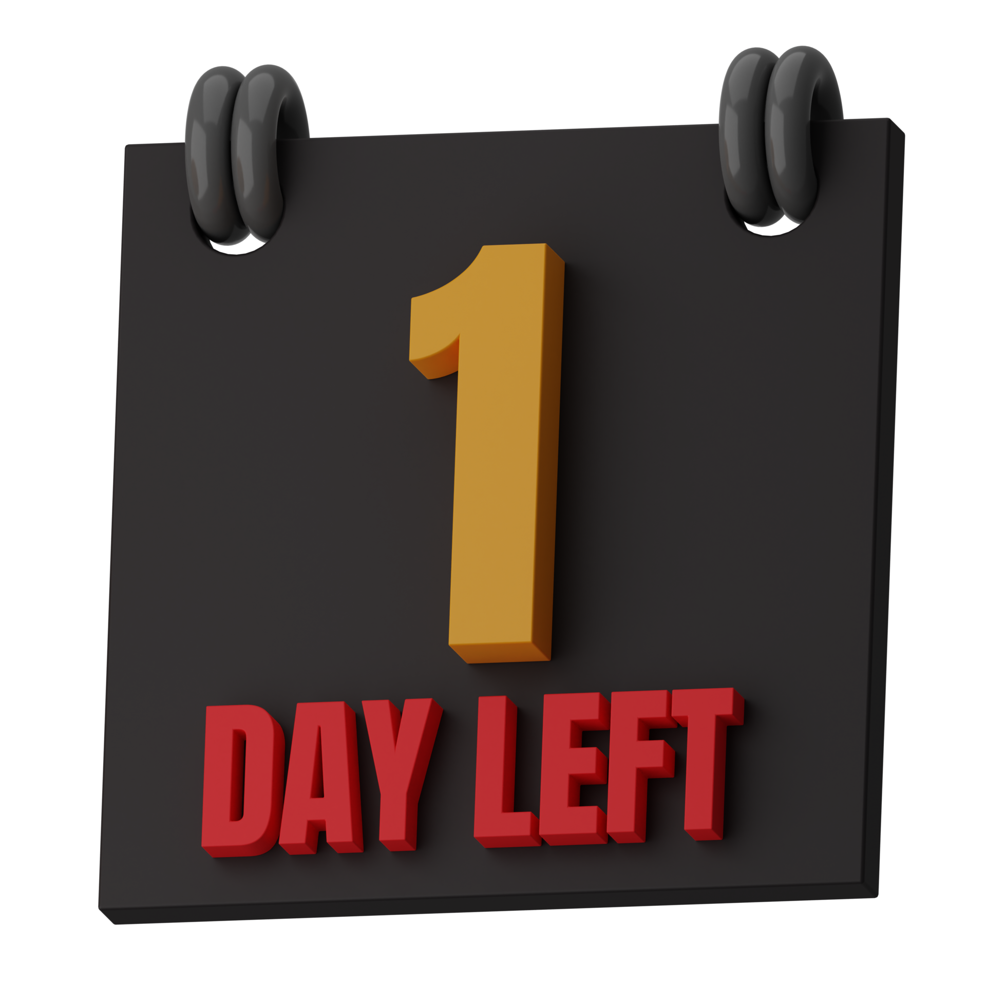 1 Day Left 3D Illustration 16775306 PNG 1 Day Left 3D Illustration 16775306 PNG
