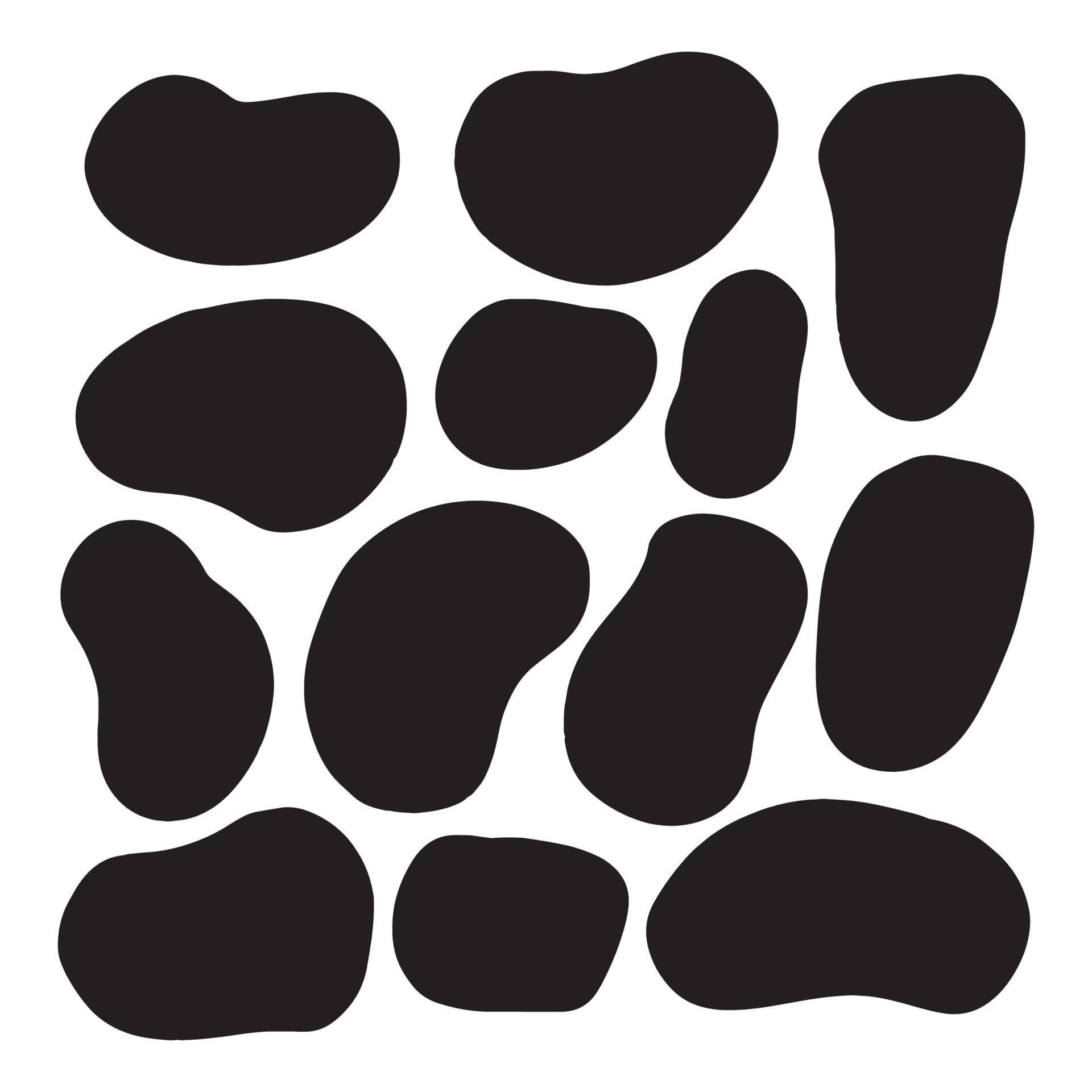 Random blob shapes. Set of abstract liquid shape. Organic black blobs irregular form. Simple ...