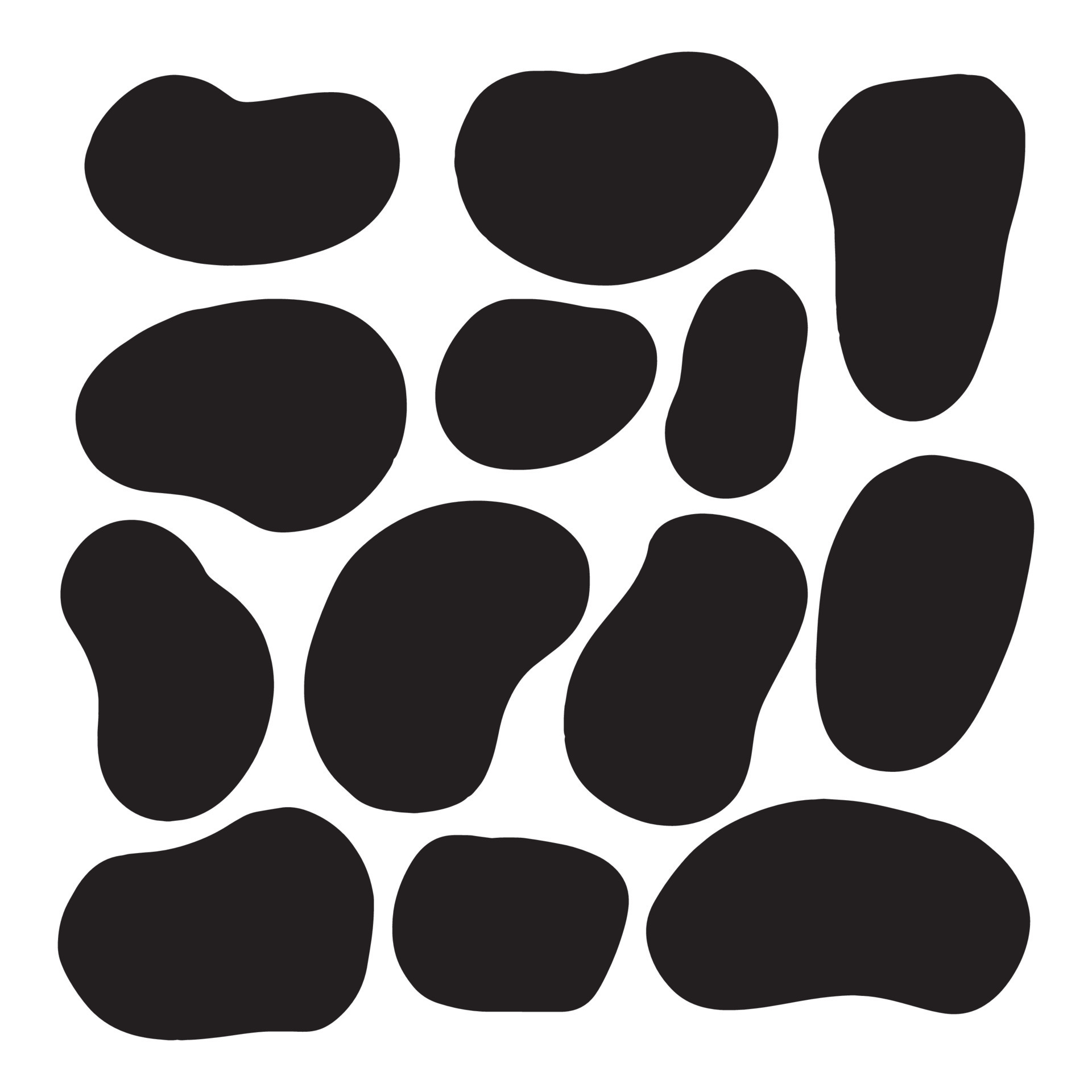 Random Blob Shapes Set Of Abstract Liquid Shape Organic Black Blobs Irregular Form Simple