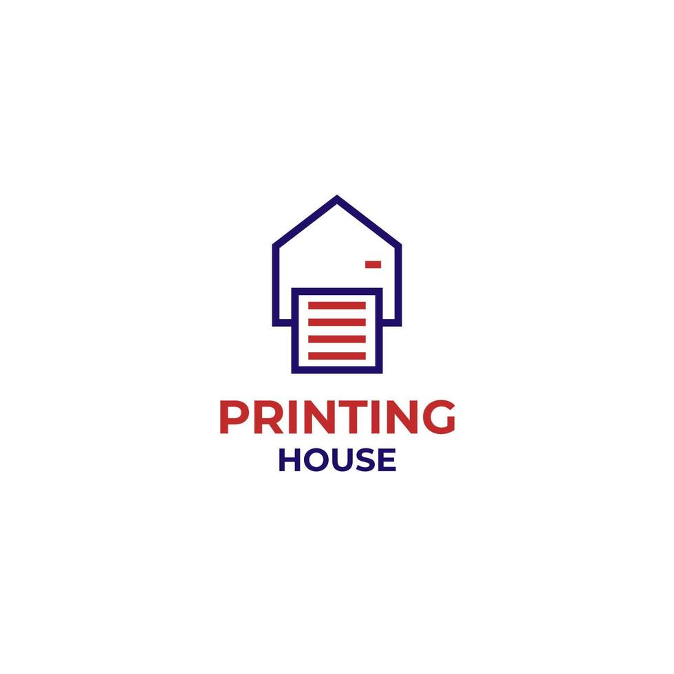 Flat printing house logo design vector template illustration 16776076 Vector Art at Vecteezy