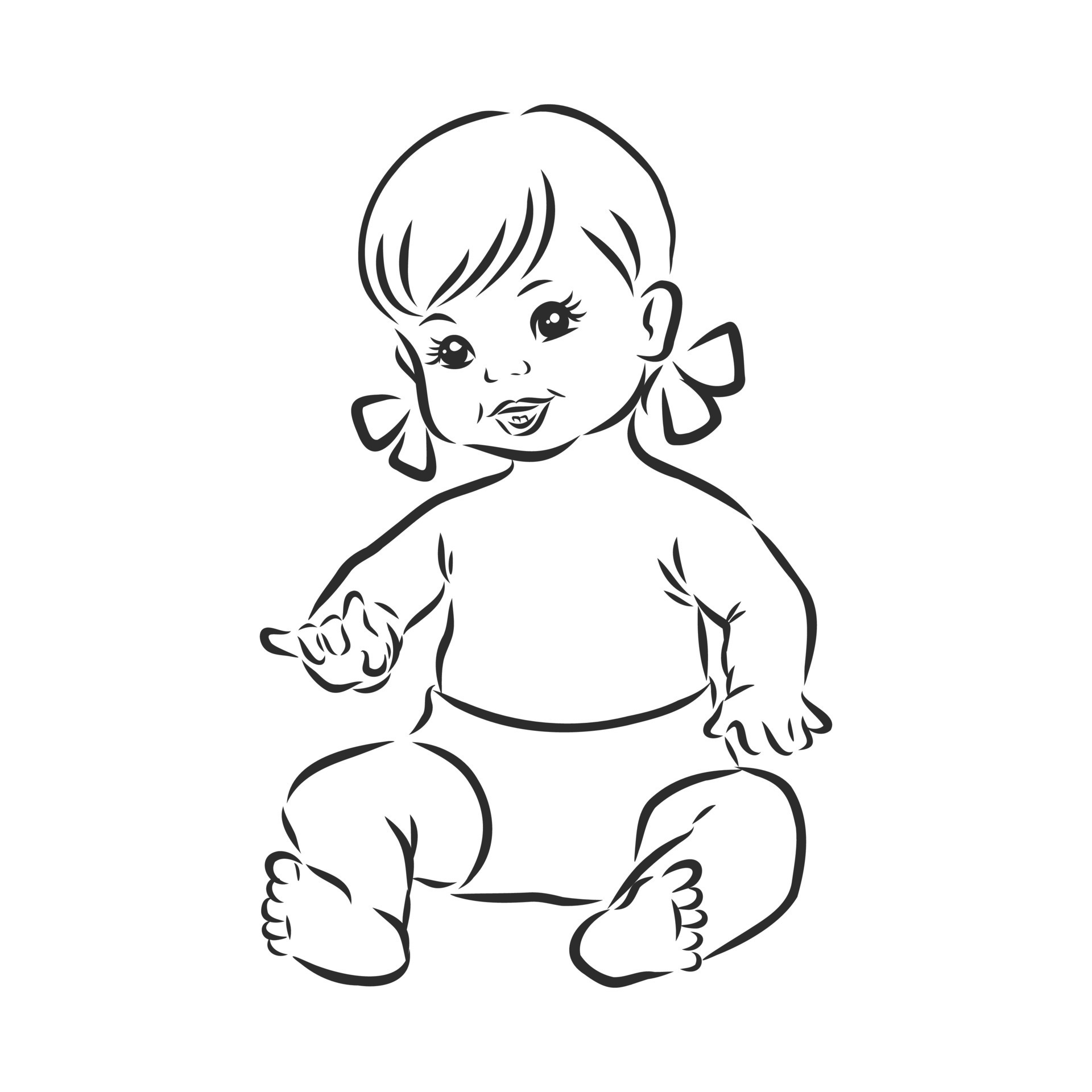 doll vector sketch 16776881 Vector Art at Vecteezy