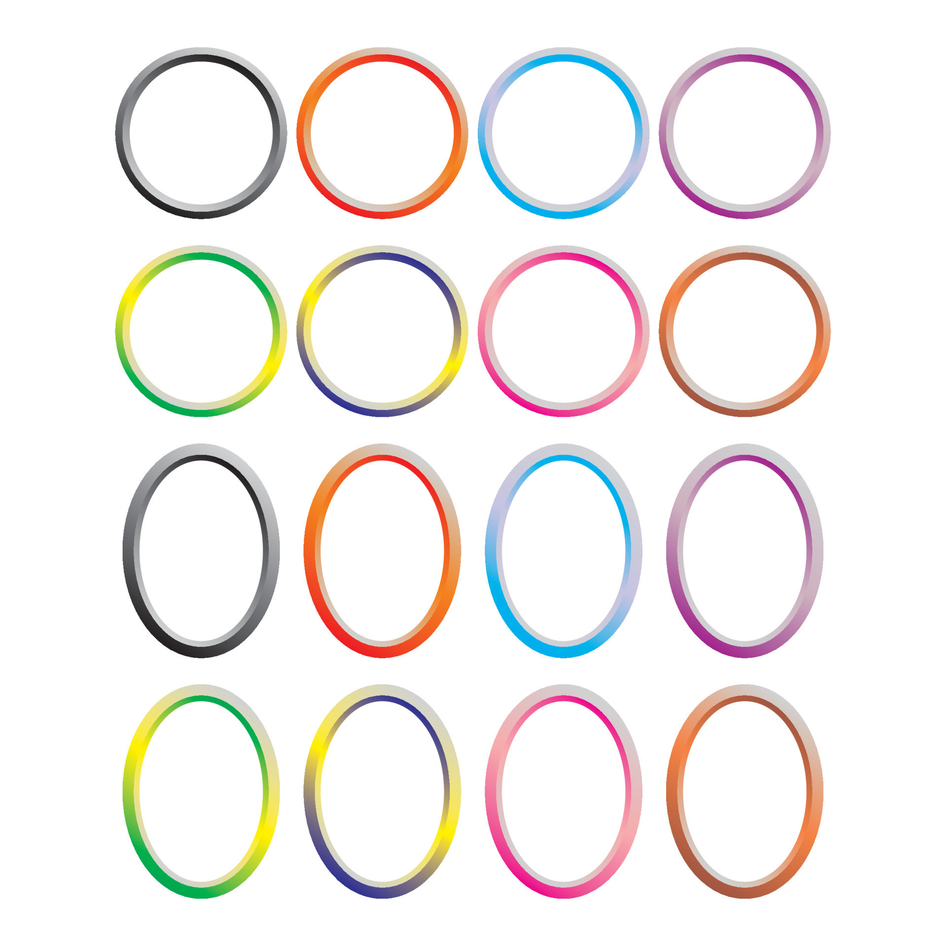 Oval Round Color Set Round Oval Vector Illustration 16777386 Vector Art At Vecteezy