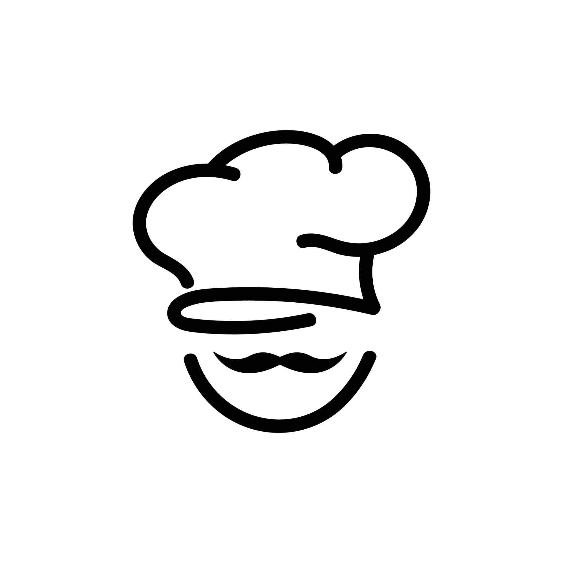 Chef logo with fork, spoon and moustache 16777793 Vector Art at Vecteezy