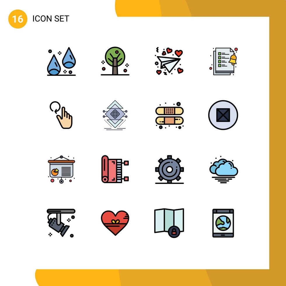 Mobile Interface Flat Color Filled Line Set Of 16 Pictograms Of Computing Gestures Love Finger