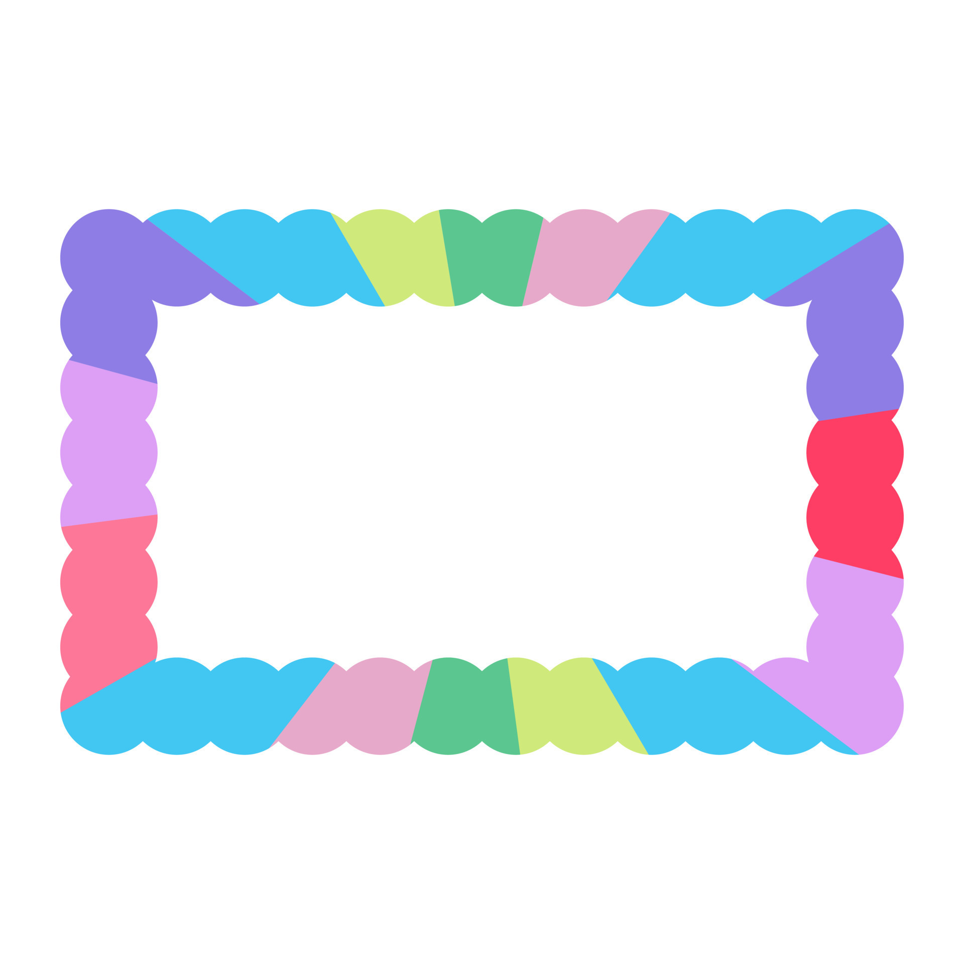 Cute colorful decorative rectangular border with ball shape pattern ...