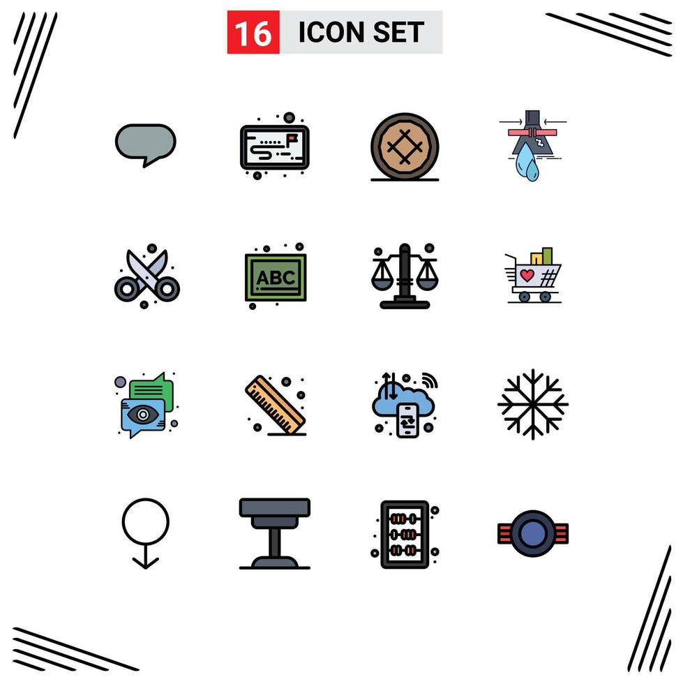 Editable Vector Line Pack of 16 Simple Flat Color Filled Lines of cut ...