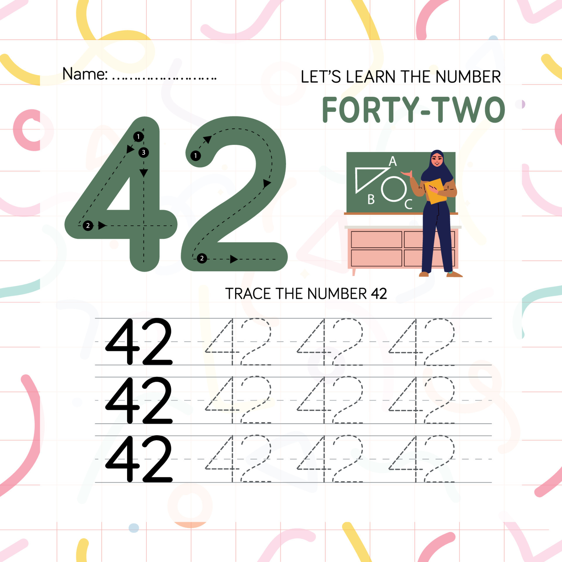 Numbers worksheet for kids, tracing numbers step by step from scratch ...