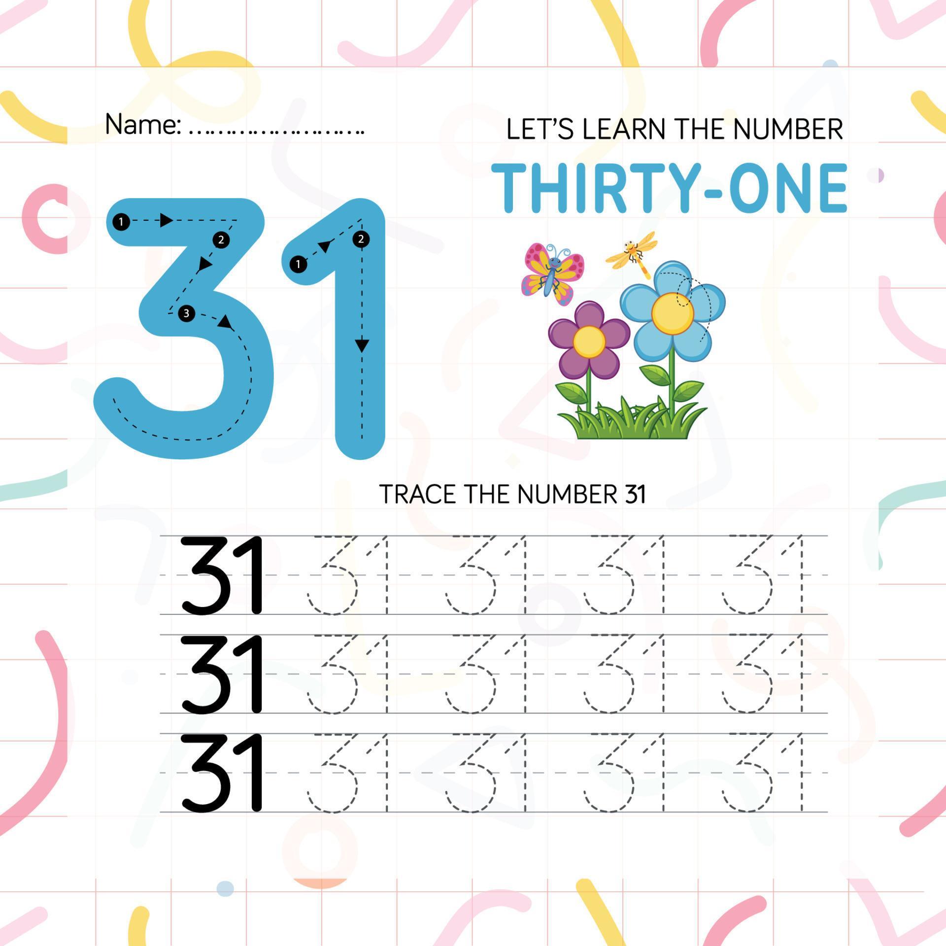 Numbers worksheet for kids, tracing numbers step by step from scratch ...