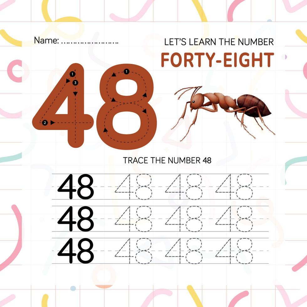 Numbers worksheet for kids, tracing numbers step by step from scratch ...