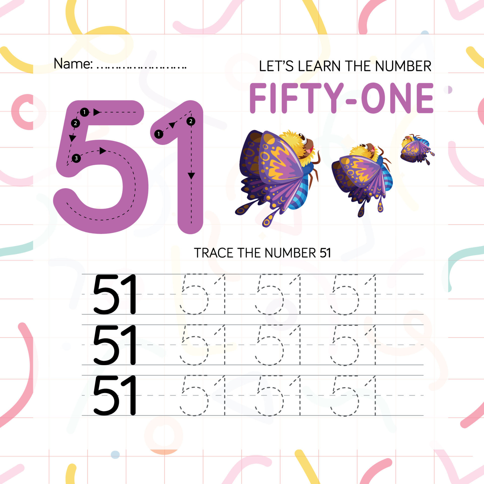 Numbers worksheet for kids, tracing numbers step by step from scratch ...