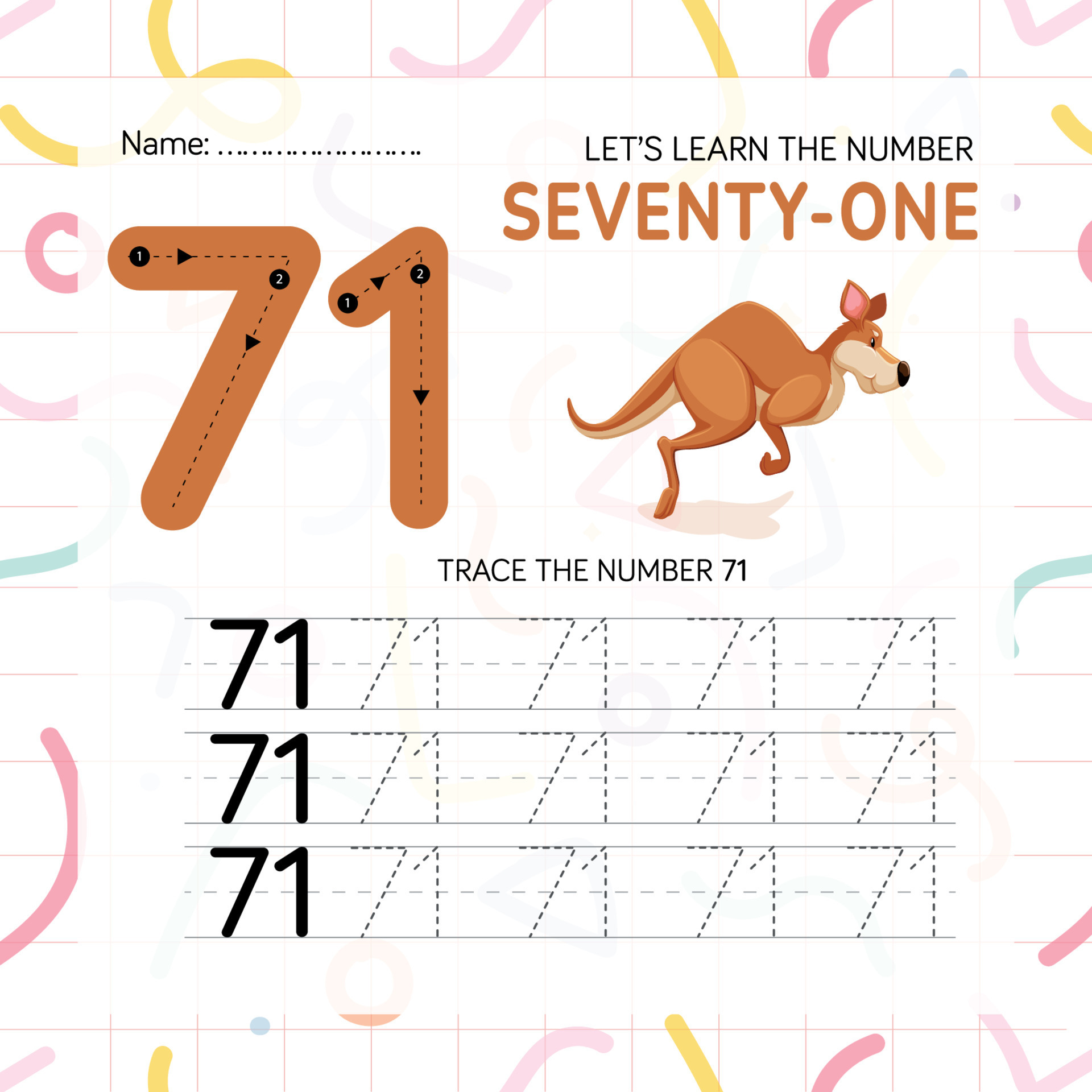 Numbers worksheet for kids, tracing numbers step by step from scratch ...