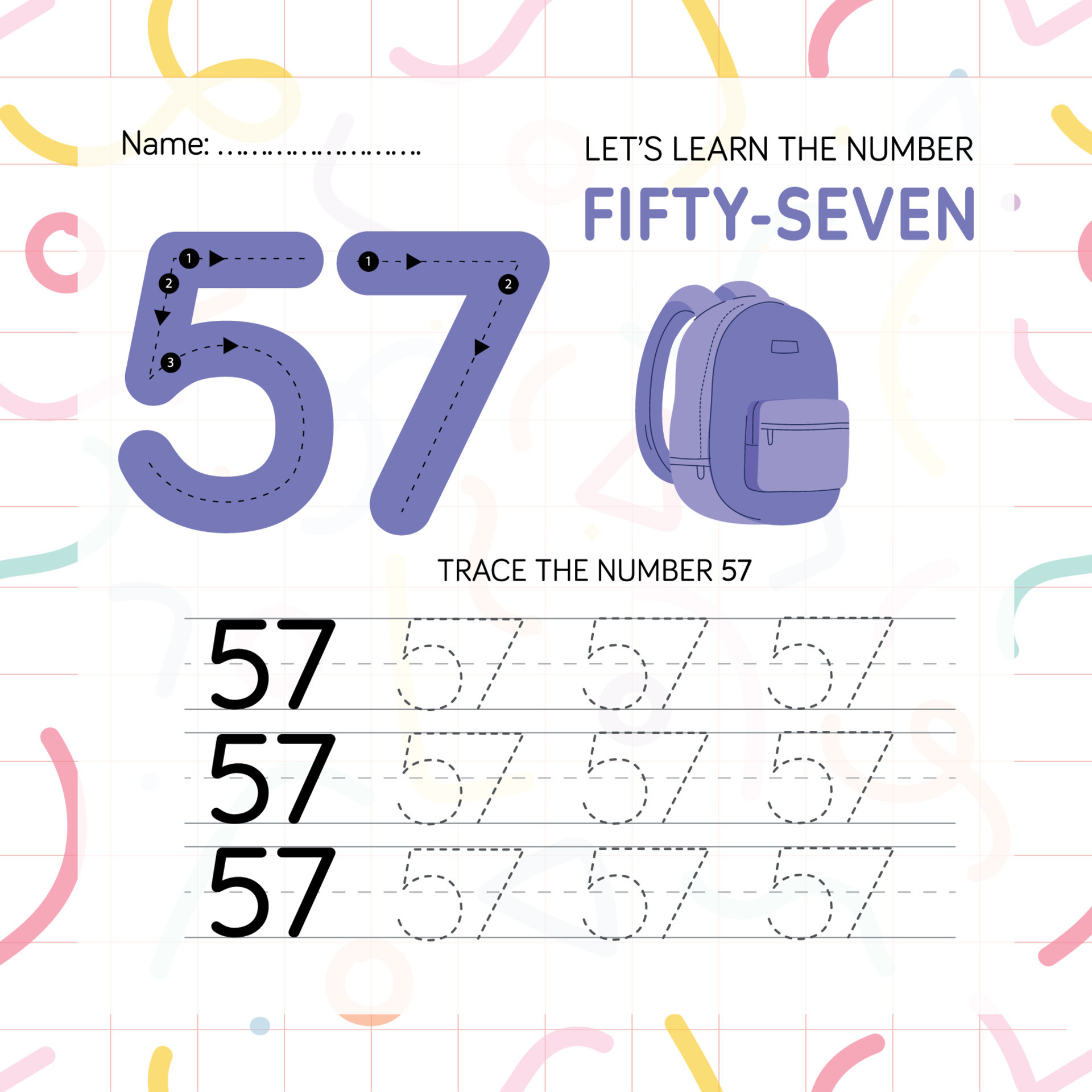 Numbers worksheet for kids, tracing numbers step by step from scratch ...