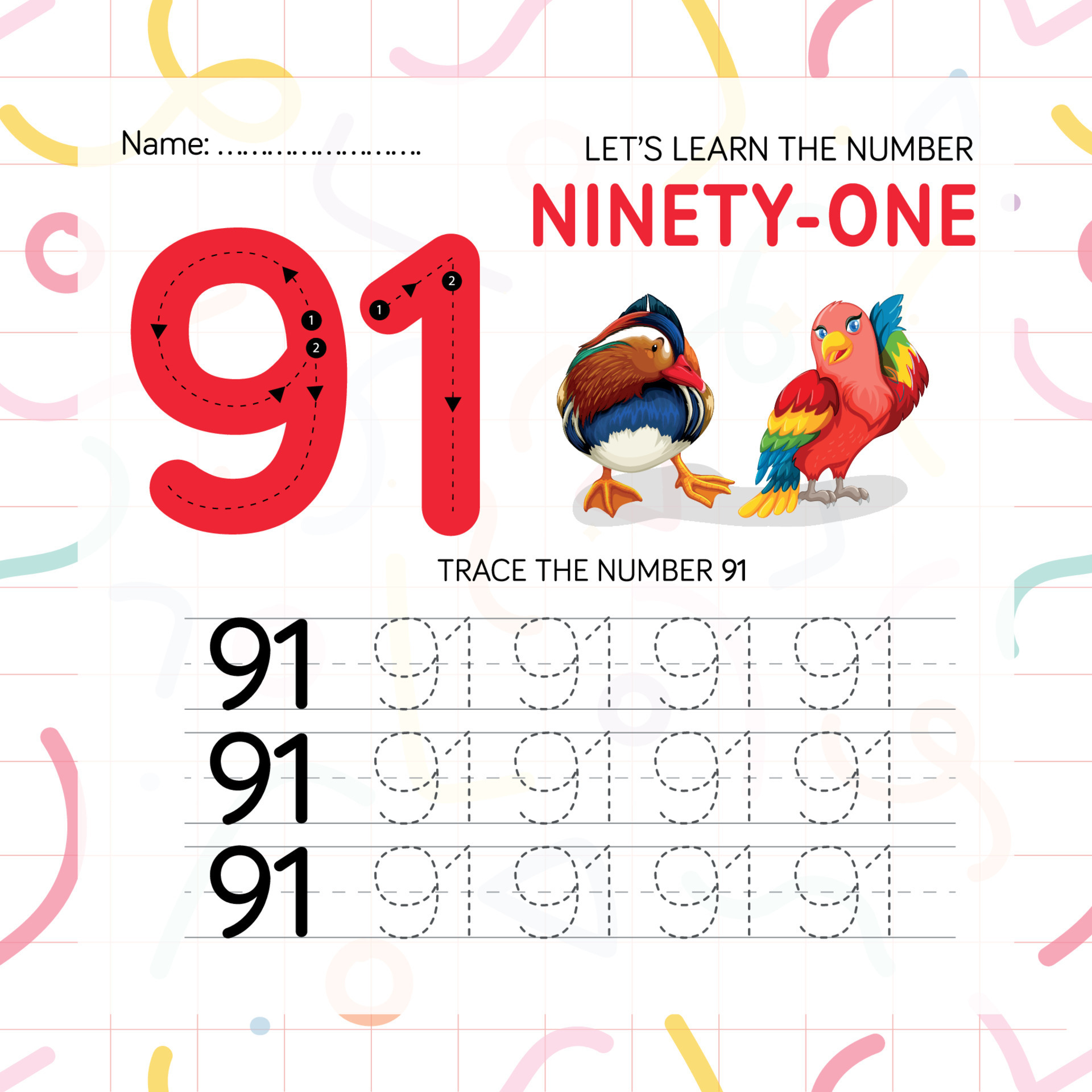 Numbers worksheet for kids, tracing numbers step by step from scratch ...