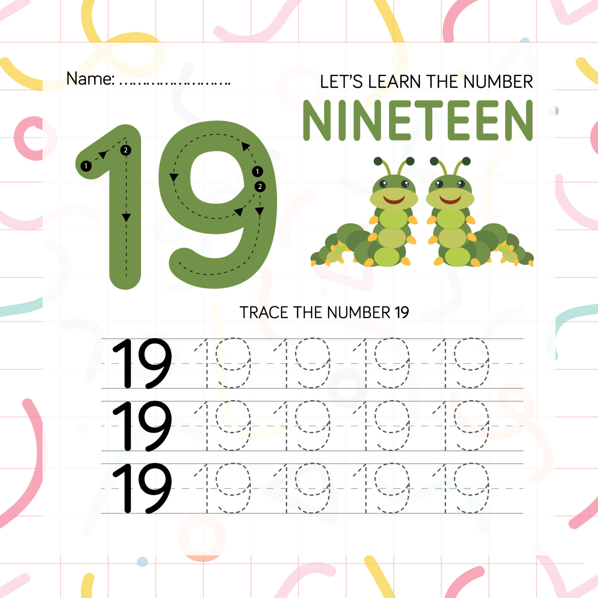 Numbers worksheet for kids, tracing numbers step by step from scratch ...