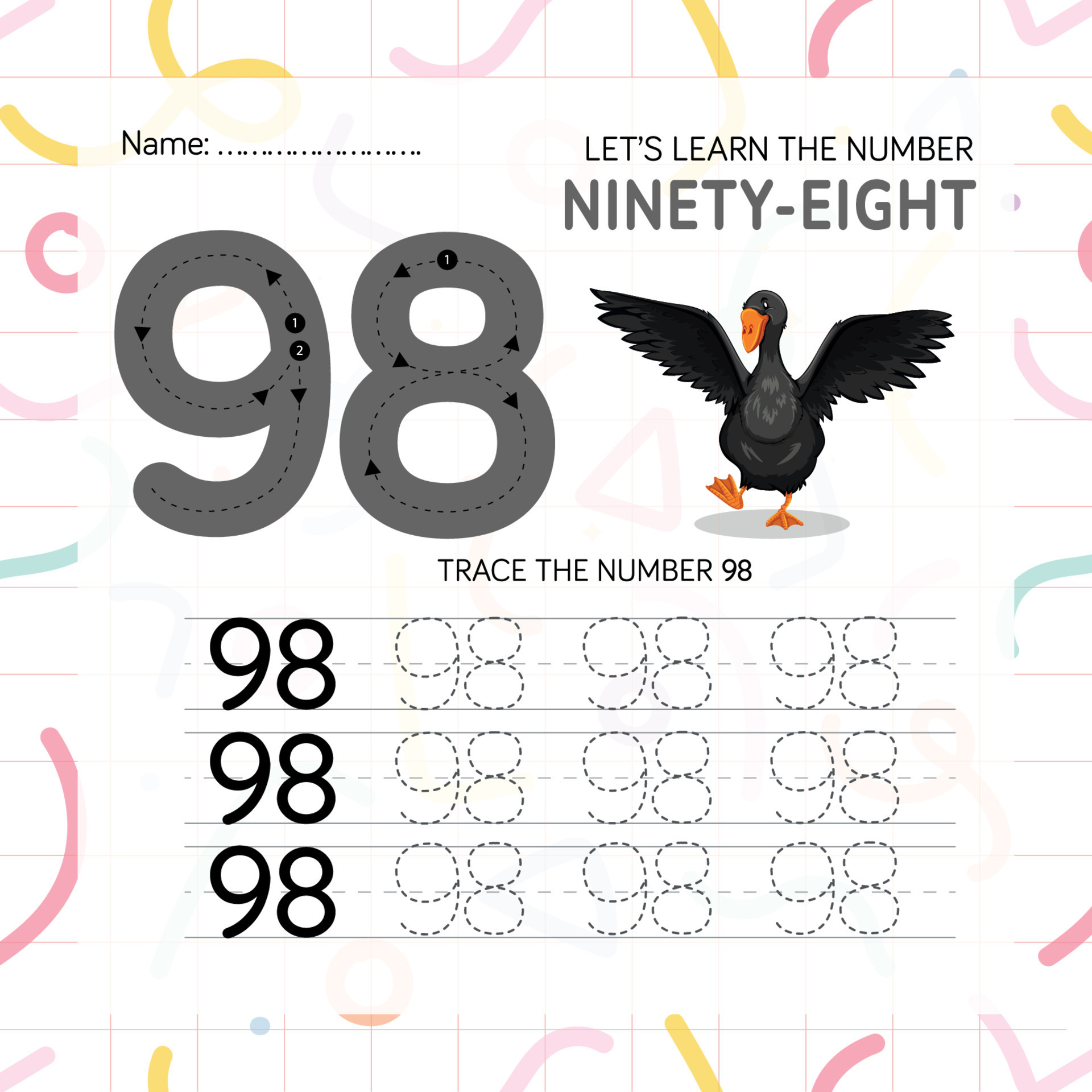 Numbers worksheet for kids, tracing numbers step by step from scratch ...