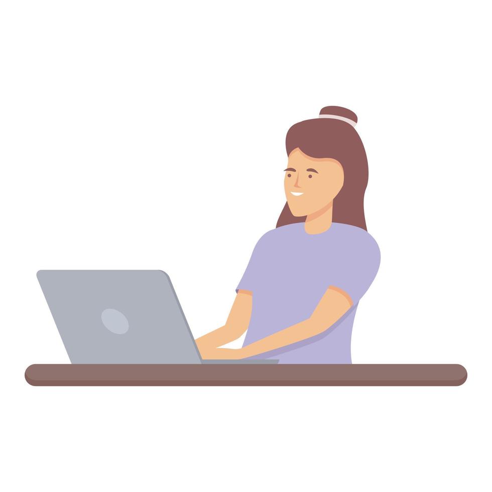 Girl programming icon cartoon vector. Computer technology 16795030 ...