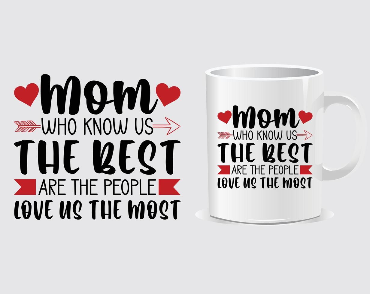 Mom who knows us the best Mother's Day quote mug design vector 16795926 Vector Art at Vecteezy