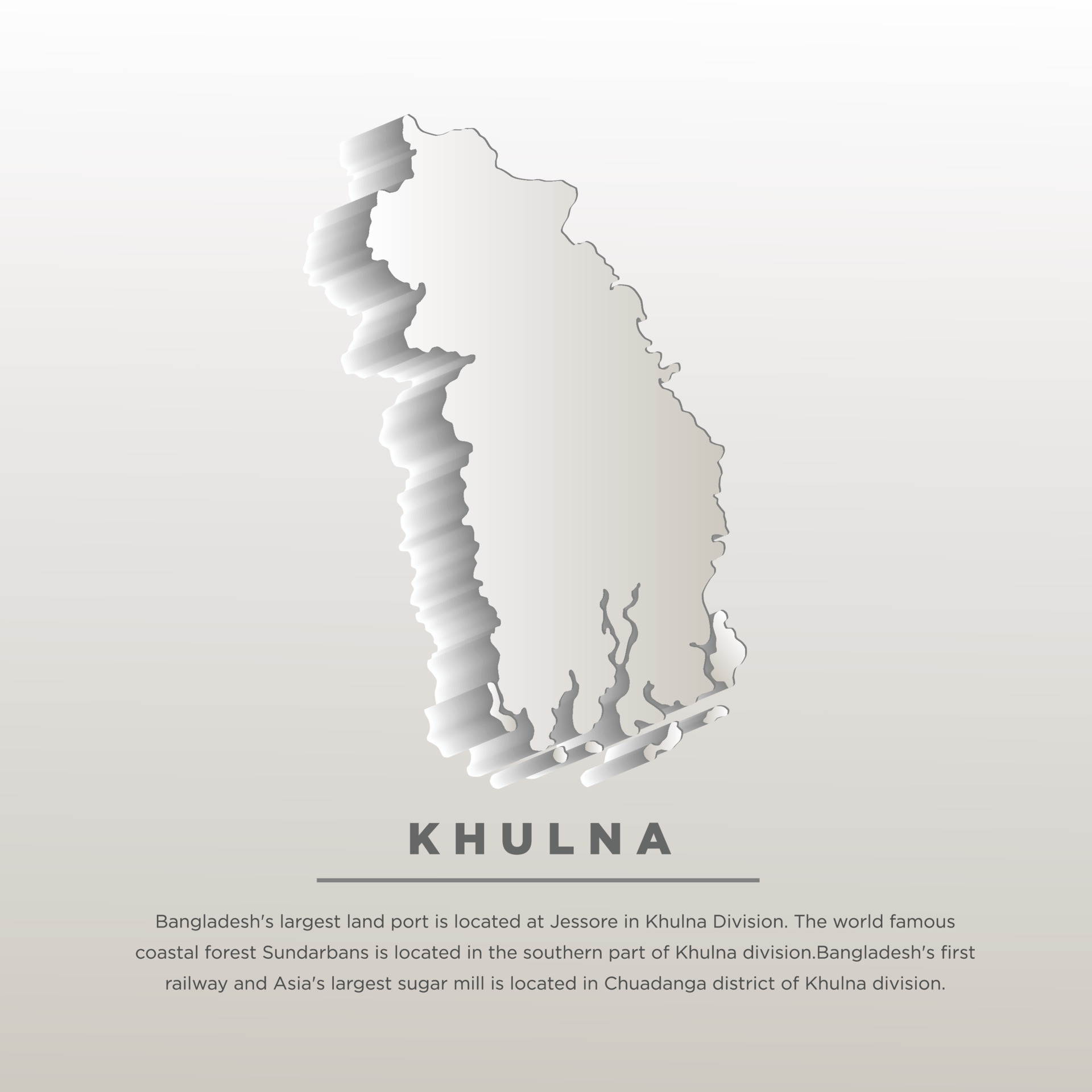 Khulna isometric map with blend 16796051 Vector Art at Vecteezy
