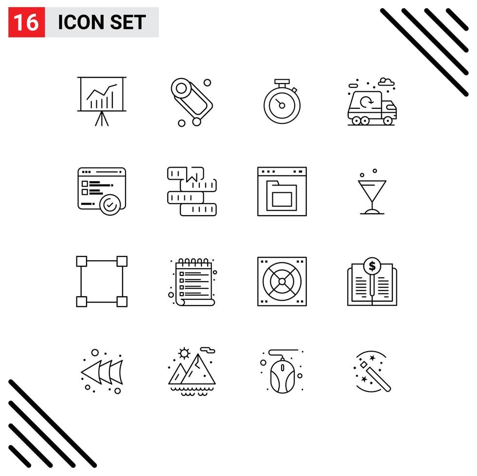 16 Thematic Vector Outlines And Editable Symbols Of Speed Truck Timmer Garbage City Editable