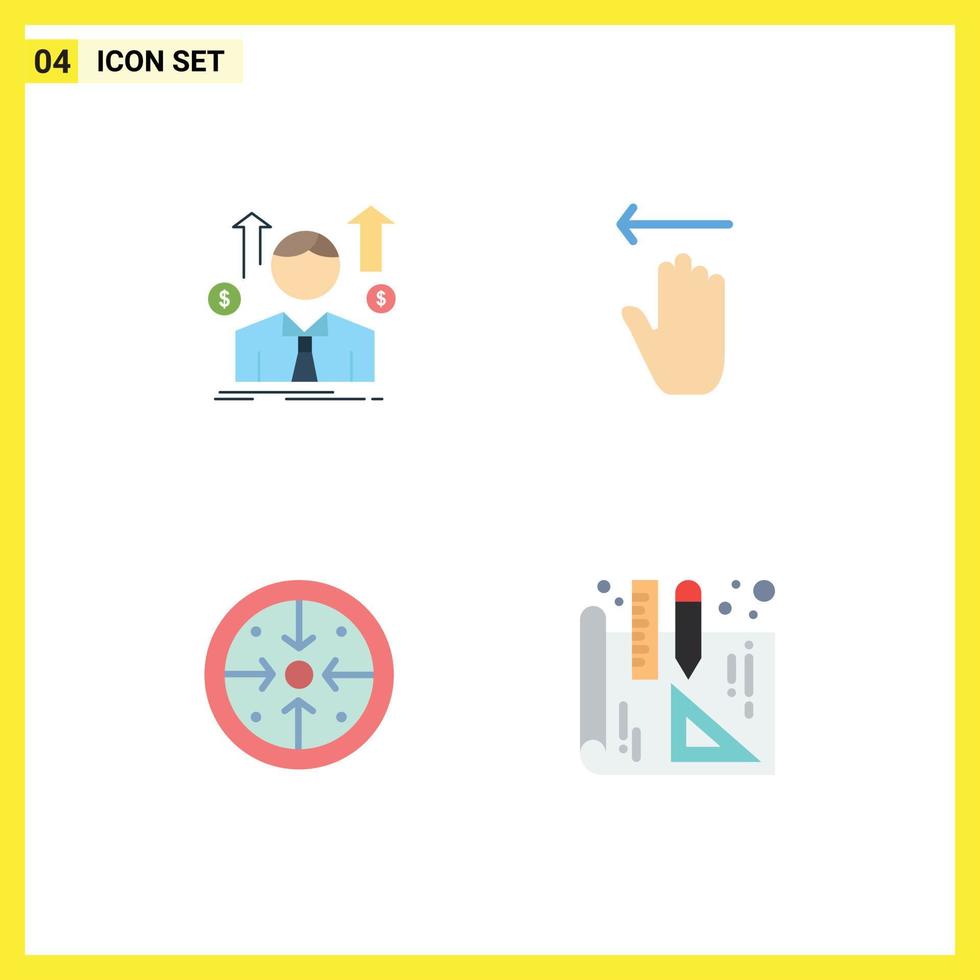 4 User Interface Flat Icon Pack of modern Signs and Symbols of business ...