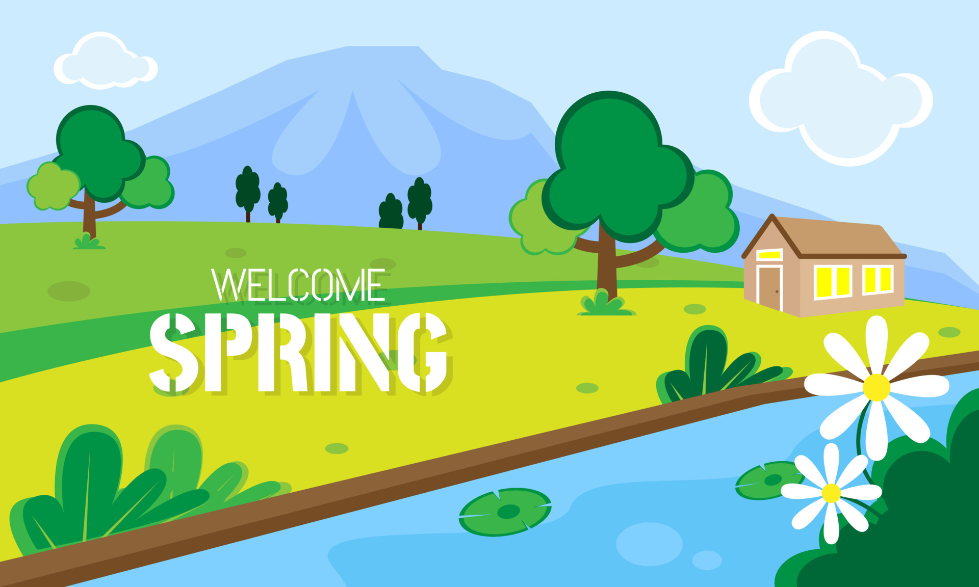 Welcome spring background 16801546 Vector Art at Vecteezy