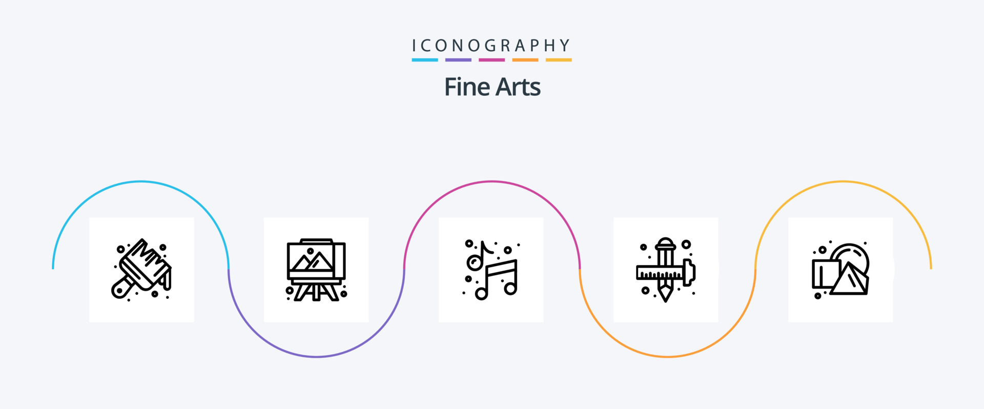 Fine Arts Line 5 Icon Pack Including geometrical. graphic. art. drawing ...