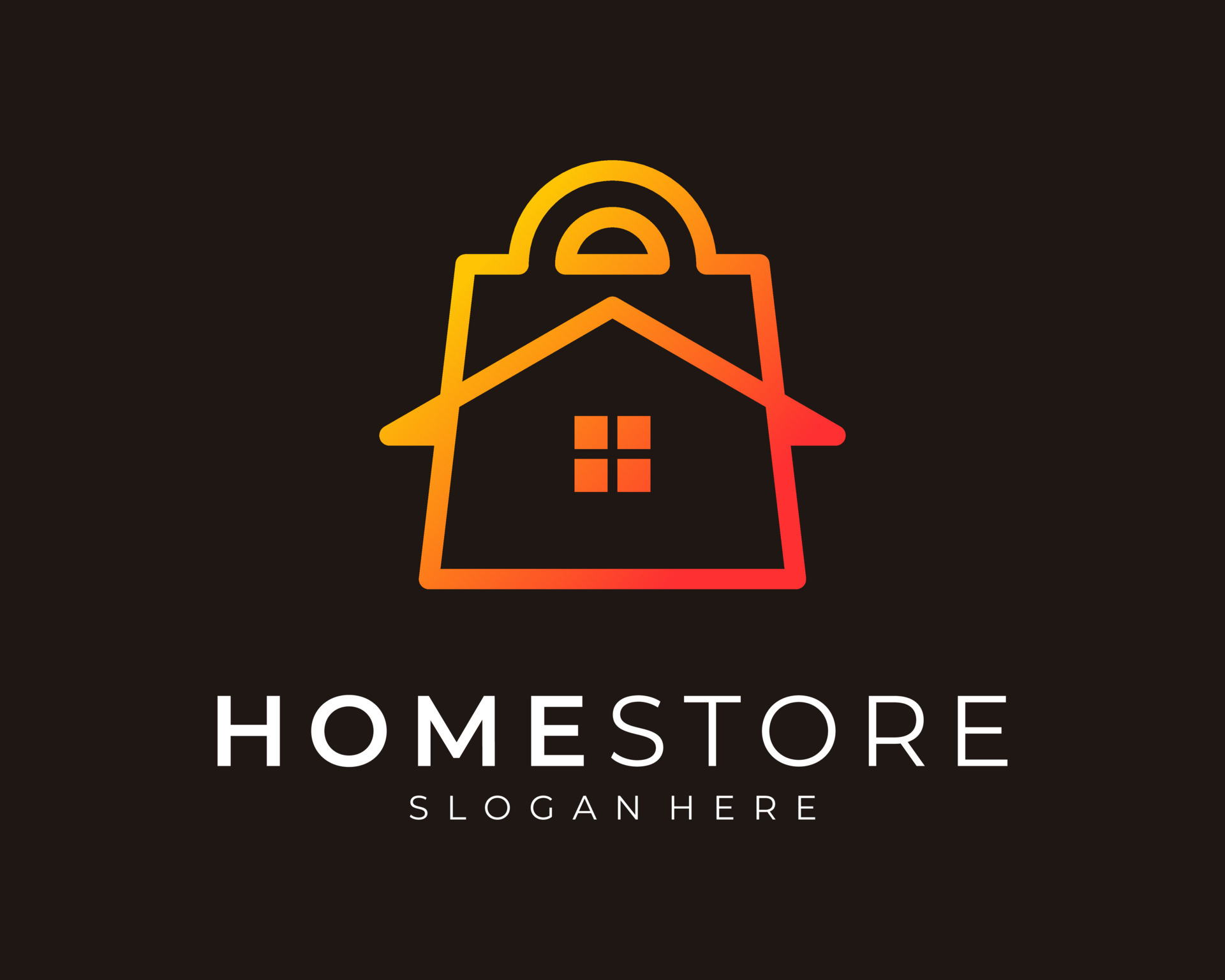 Shopping Bag Store Gift Buy Retail Sale Home House Building Architecture Simple Vector Logo ...