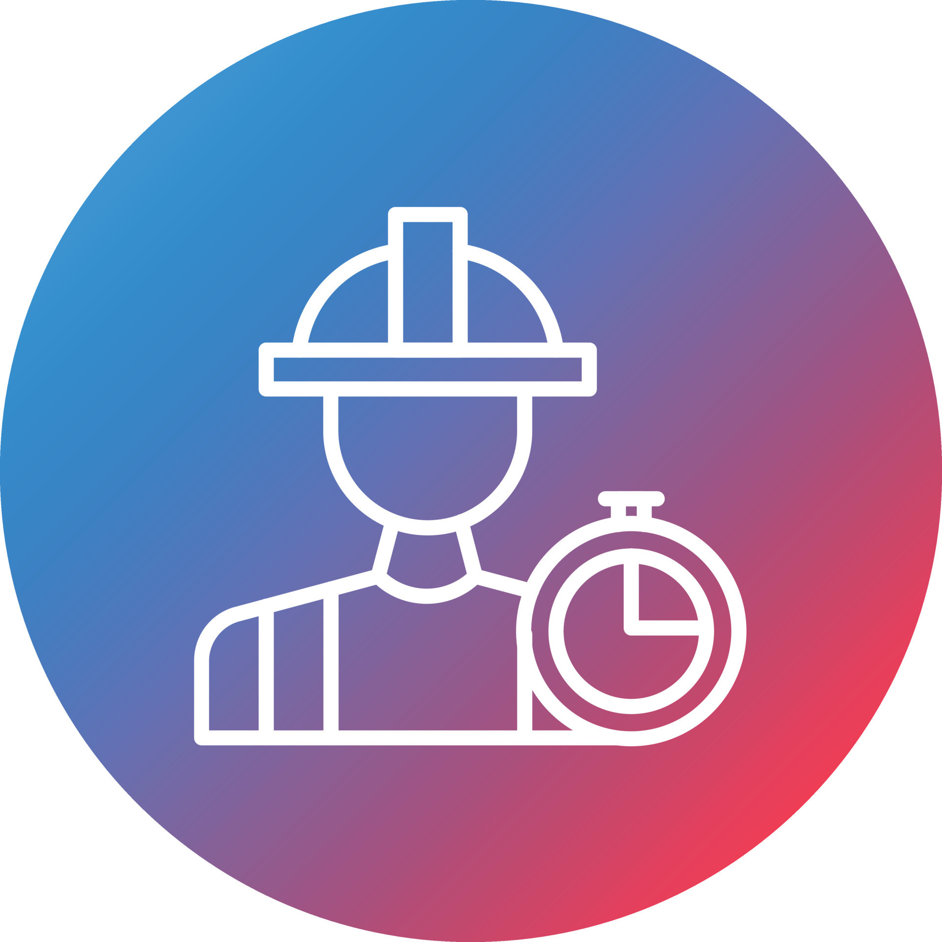 Temporary Job Line Gradient Circle Background Icon 16804668 Vector Art