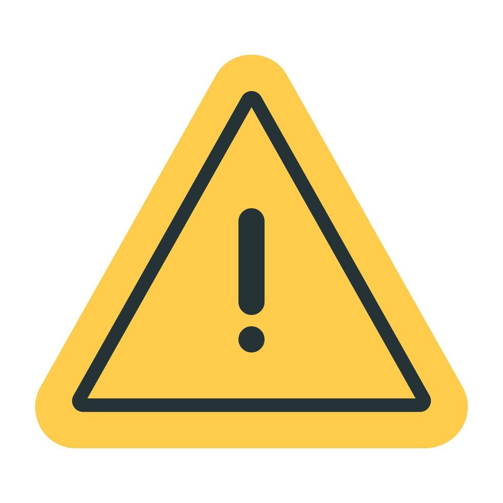 A flat icon of warning symbol 16806238 Vector Art at Vecteezy