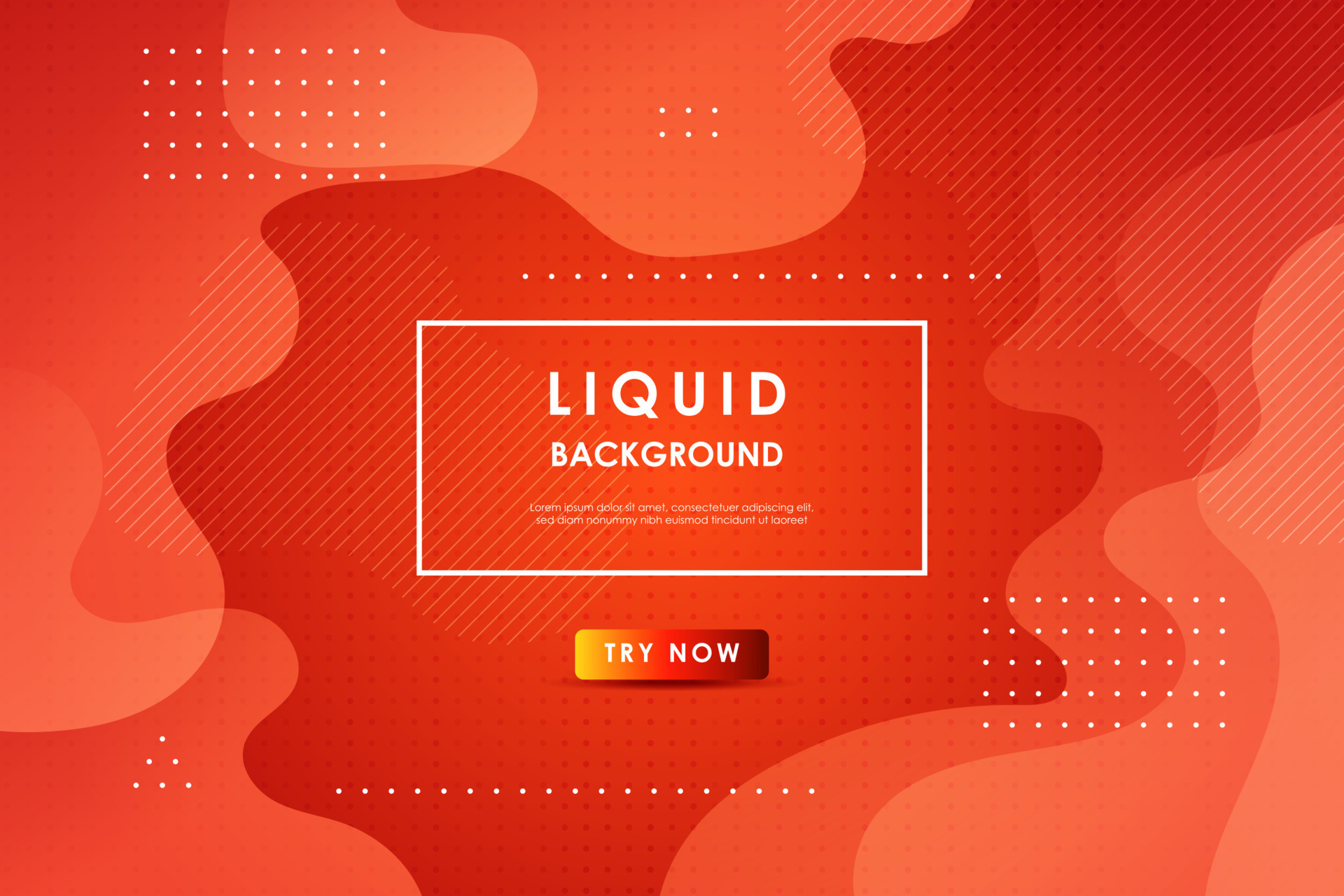 Abstract Orange Gradient Wavy Light Liquid Color With Geometric Shape Background Eps10 Vector