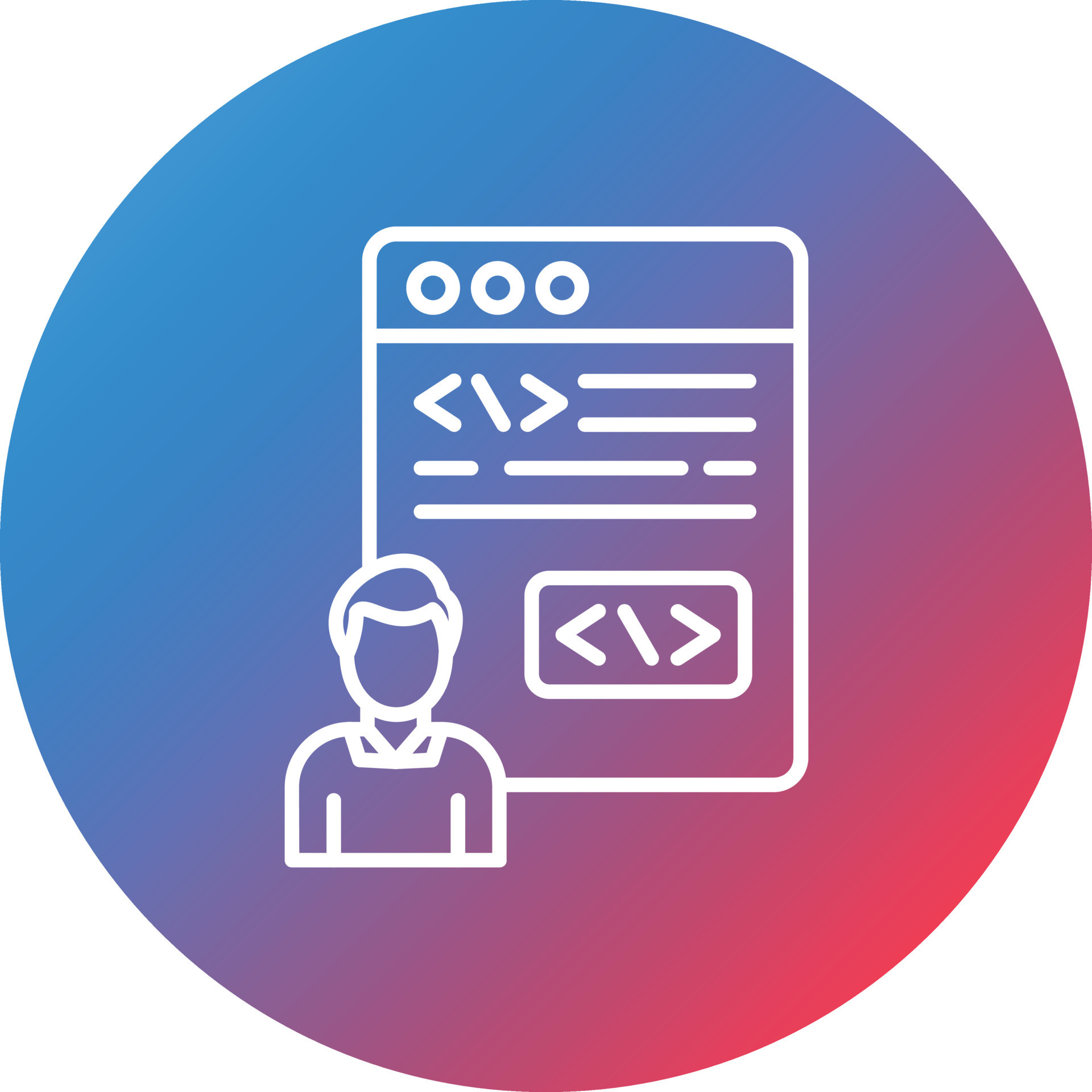 Citizen Developer Male Line Gradient Circle Background Icon 16809035 ...