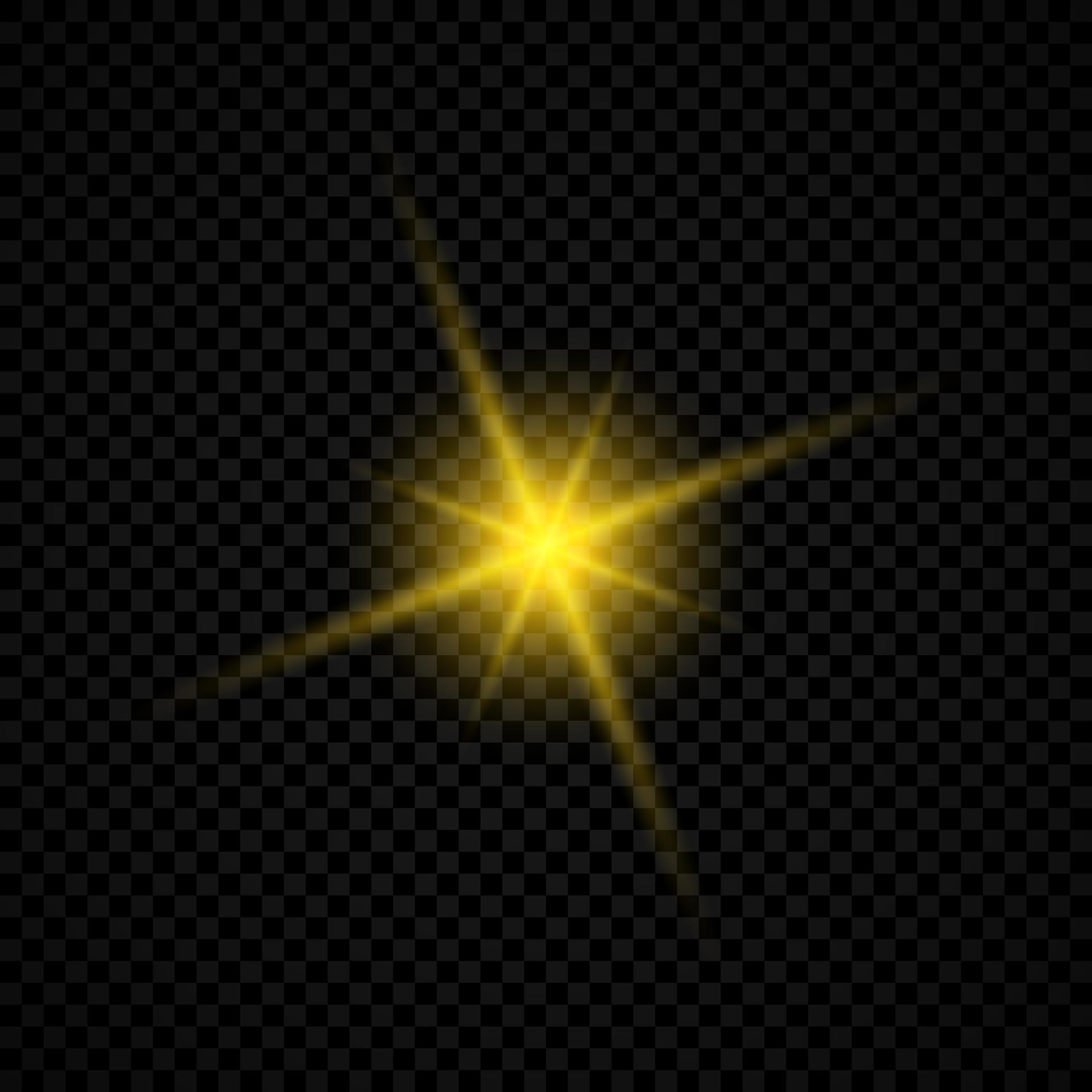 Light effect of lens flares. Yellow glowing lights starburst effects ...