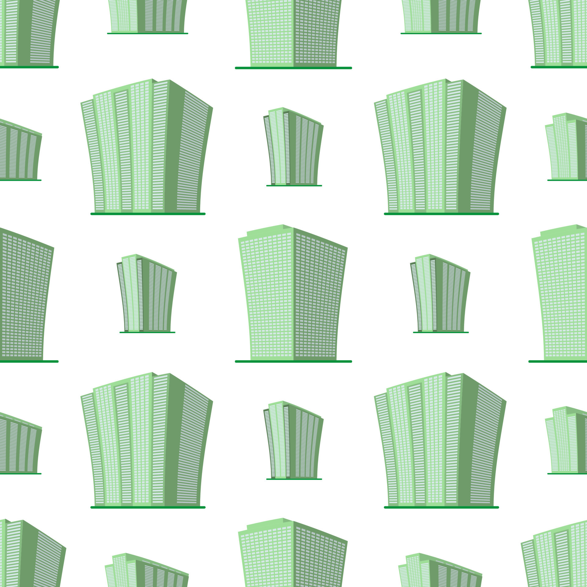 Seamless Pattern with modern isometric building on a white background ...