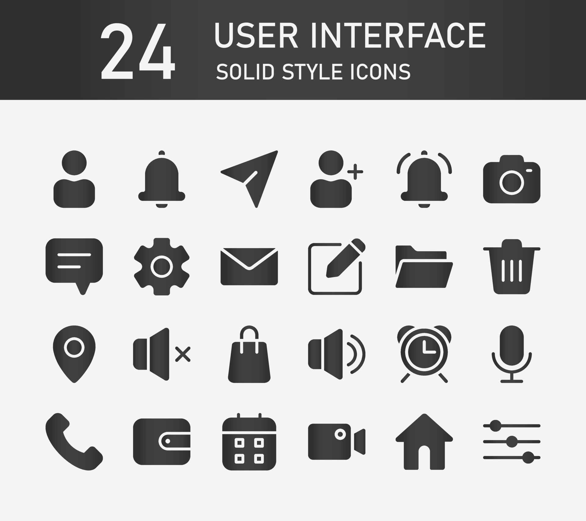 User Interface solid icon collection, contains such icons as interface ... User Interface solid icon collection, contains such icons as interface ...