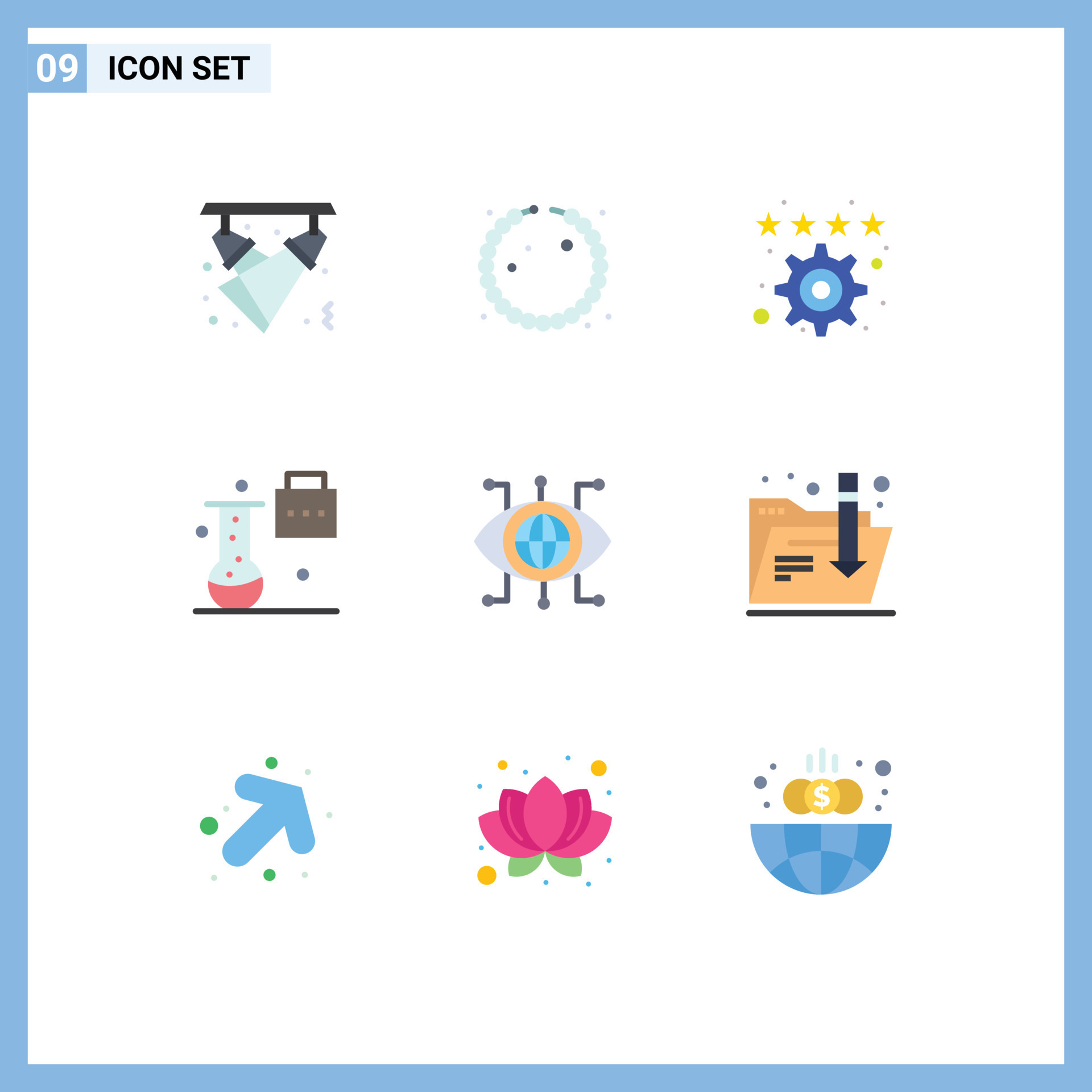 Set Of 9 Modern Ui Icons Symbols Signs For Data Science Folder Bookmark Science Education