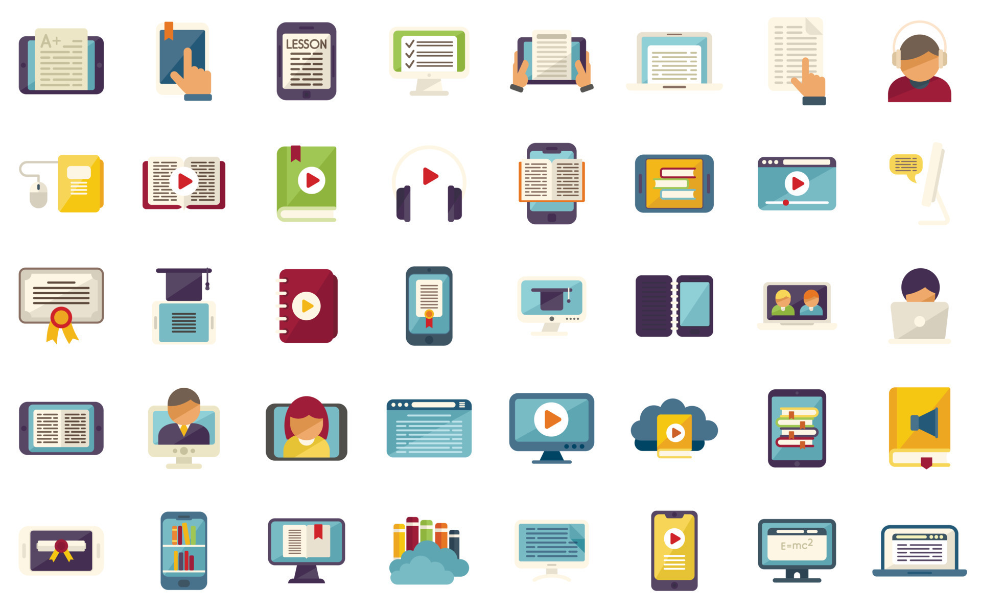 Online training icons set flat vector. Distance course 16816305 Vector ... Online training icons set flat vector. Distance course 16816305 Vector ...