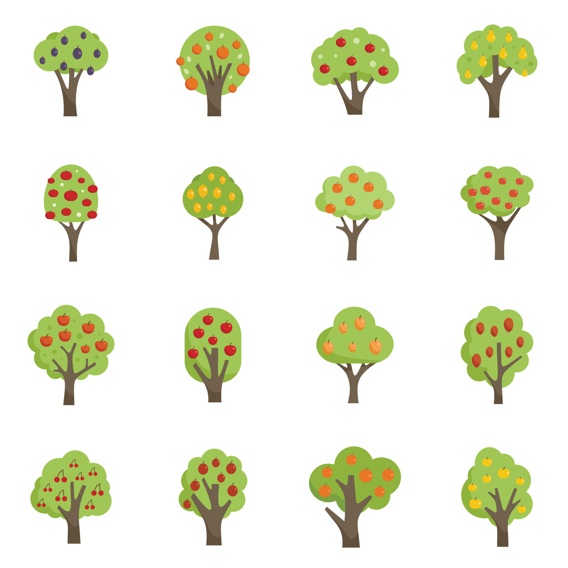 Fruit tree icons set flat vector. Apple garden 16817423 Vector Art at ... Fruit tree icons set flat vector. Apple garden 16817423 Vector Art at ...
