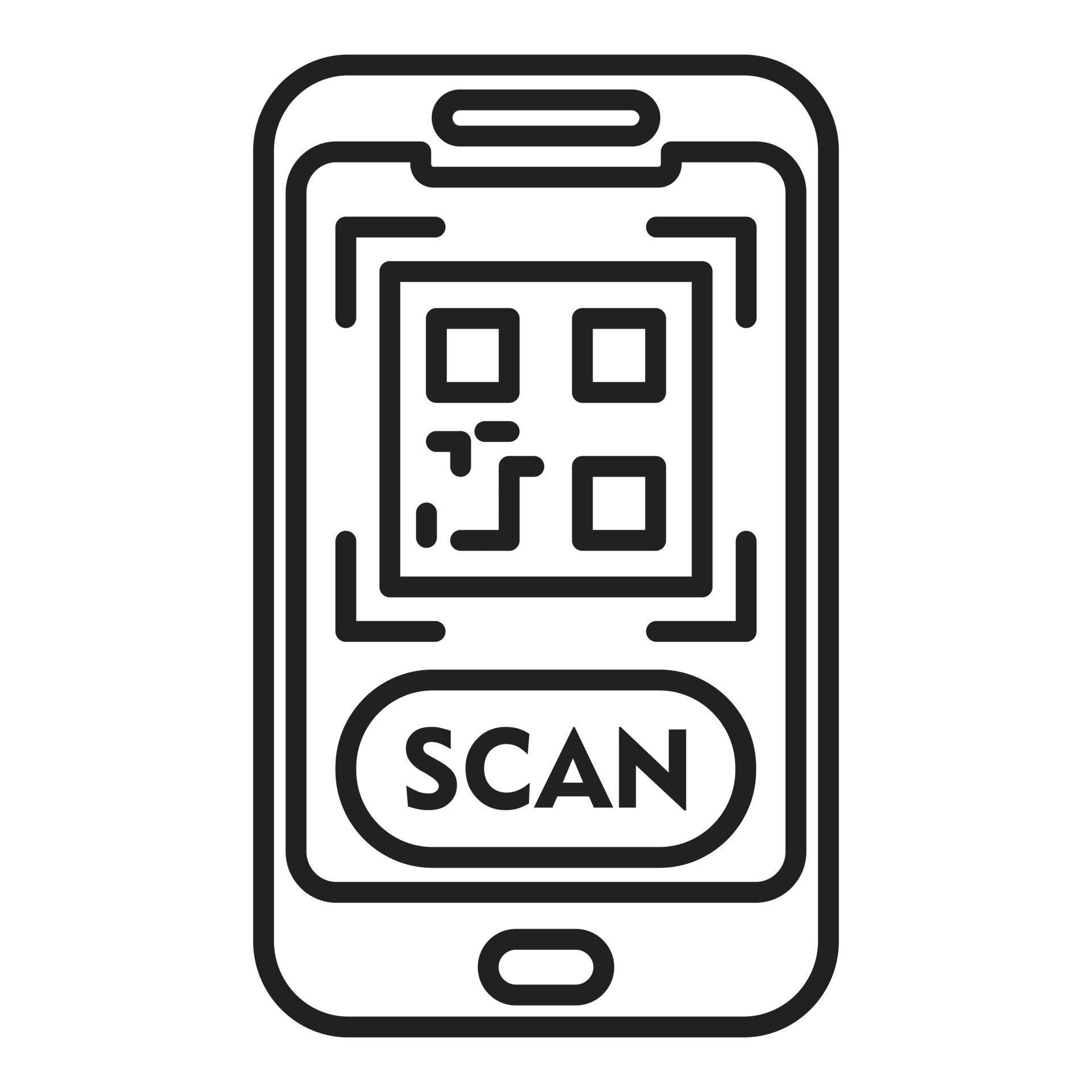 Scan Phone Qr Code Icon Outline Vector Smart App 16817583 Vector Art