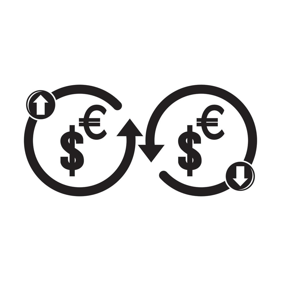Increase or decrease in dollar or euro currency,icon vector illustration design 16817684 Vector ...