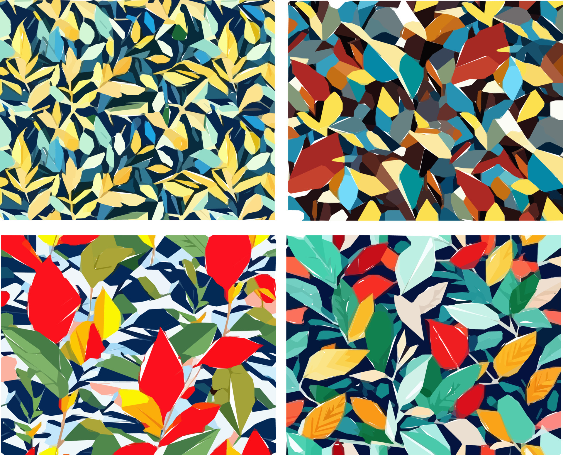 Set of colorful leaf patterns 16818315 Vector Art at Vecteezy