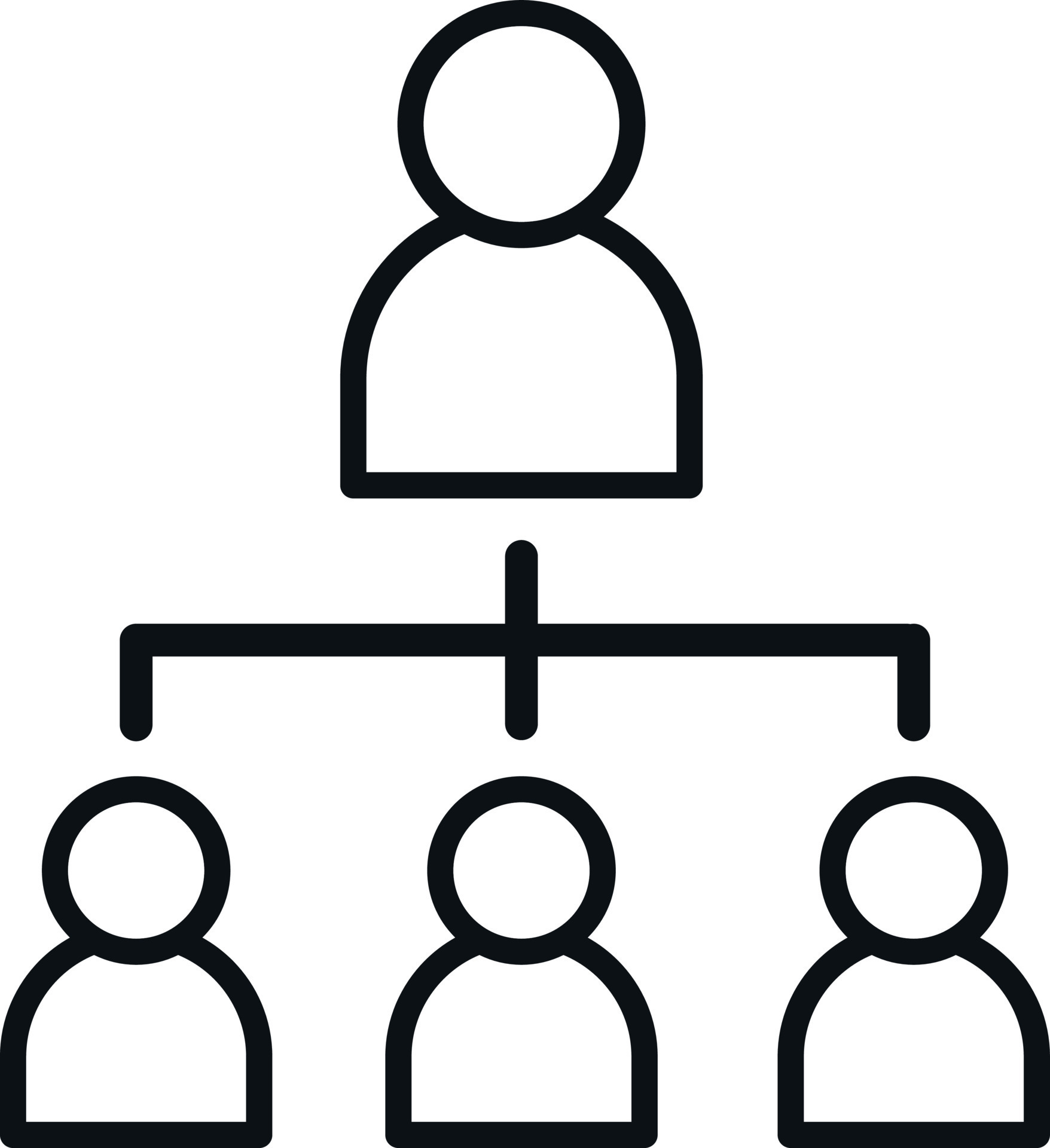 Hierarchical Structure Icon Vertical Connection Working Team Simple