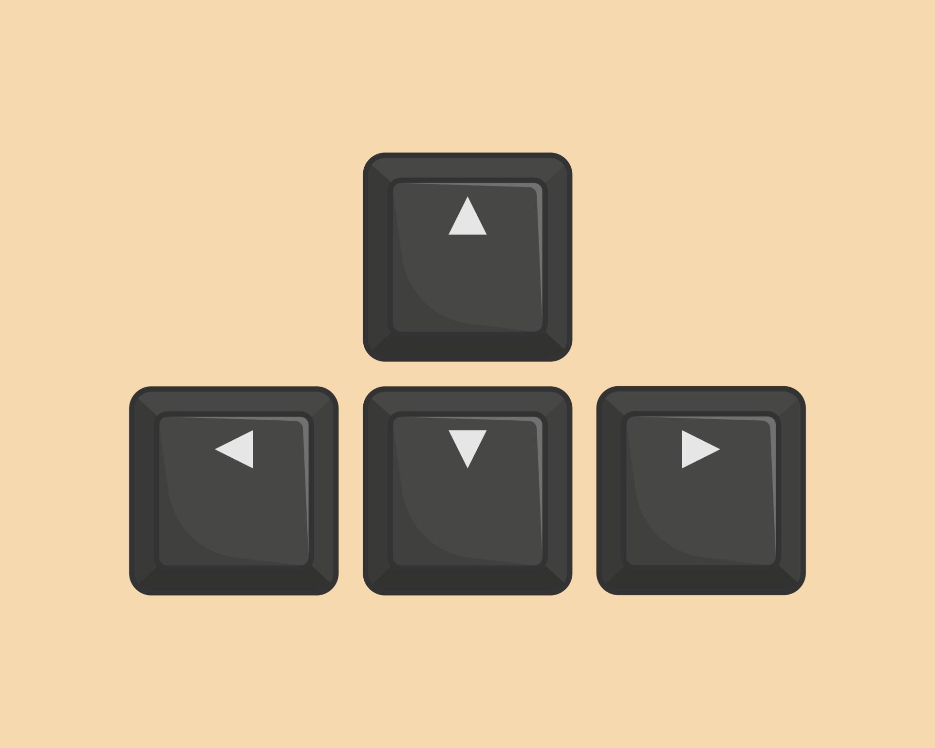 Cursor key arrangements, The four cursor keys up, down, left, and right ... Cursor key arrangements, The four cursor keys up, down, left, and right ...