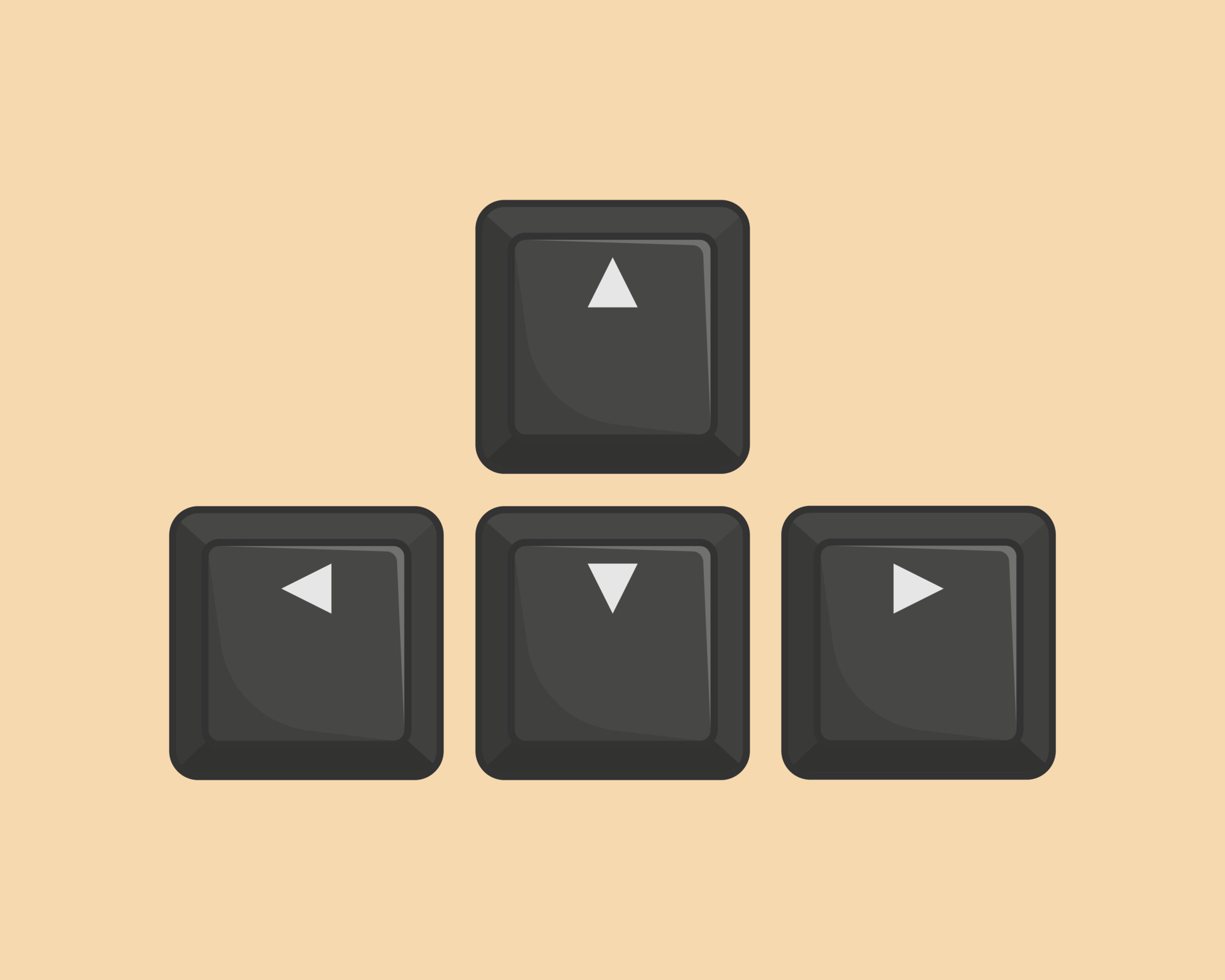 Cursor key arrangements, The four cursor keys up, down, left, and right ... Cursor key arrangements, The four cursor keys up, down, left, and right ...