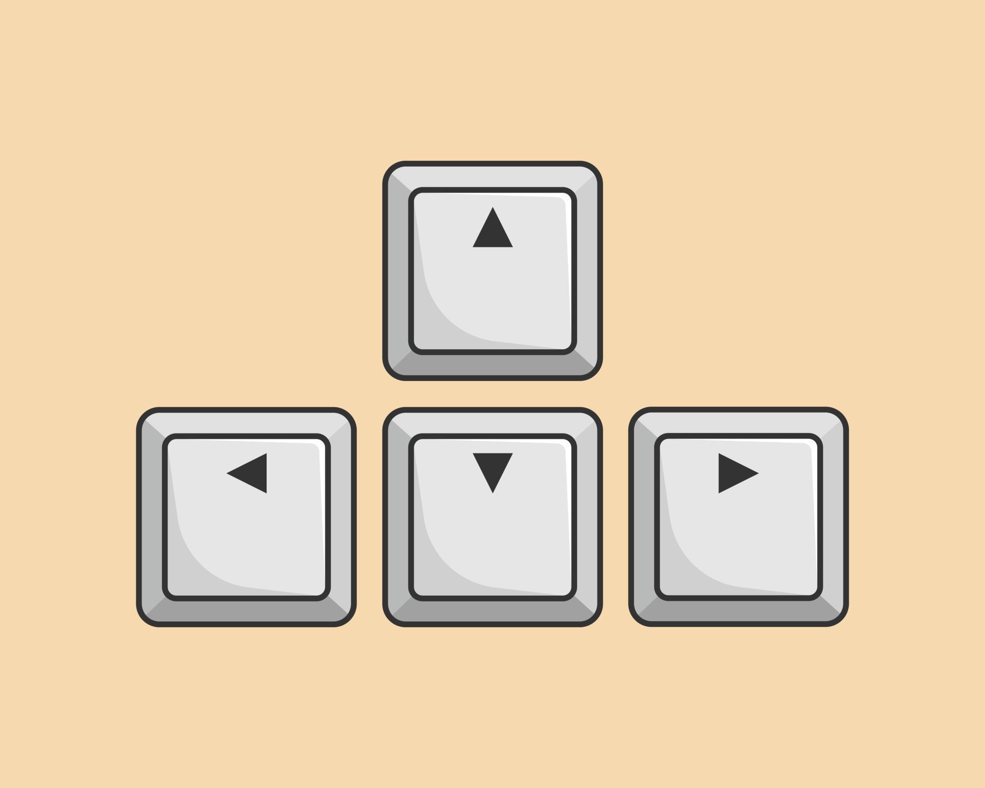 Cursor key arrangements, The four cursor keys up, down, left, and right ... Cursor key arrangements, The four cursor keys up, down, left, and right ...