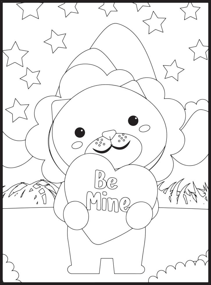 Valentines Day Coloring Pages 16825072 Vector Art at Vecteezy