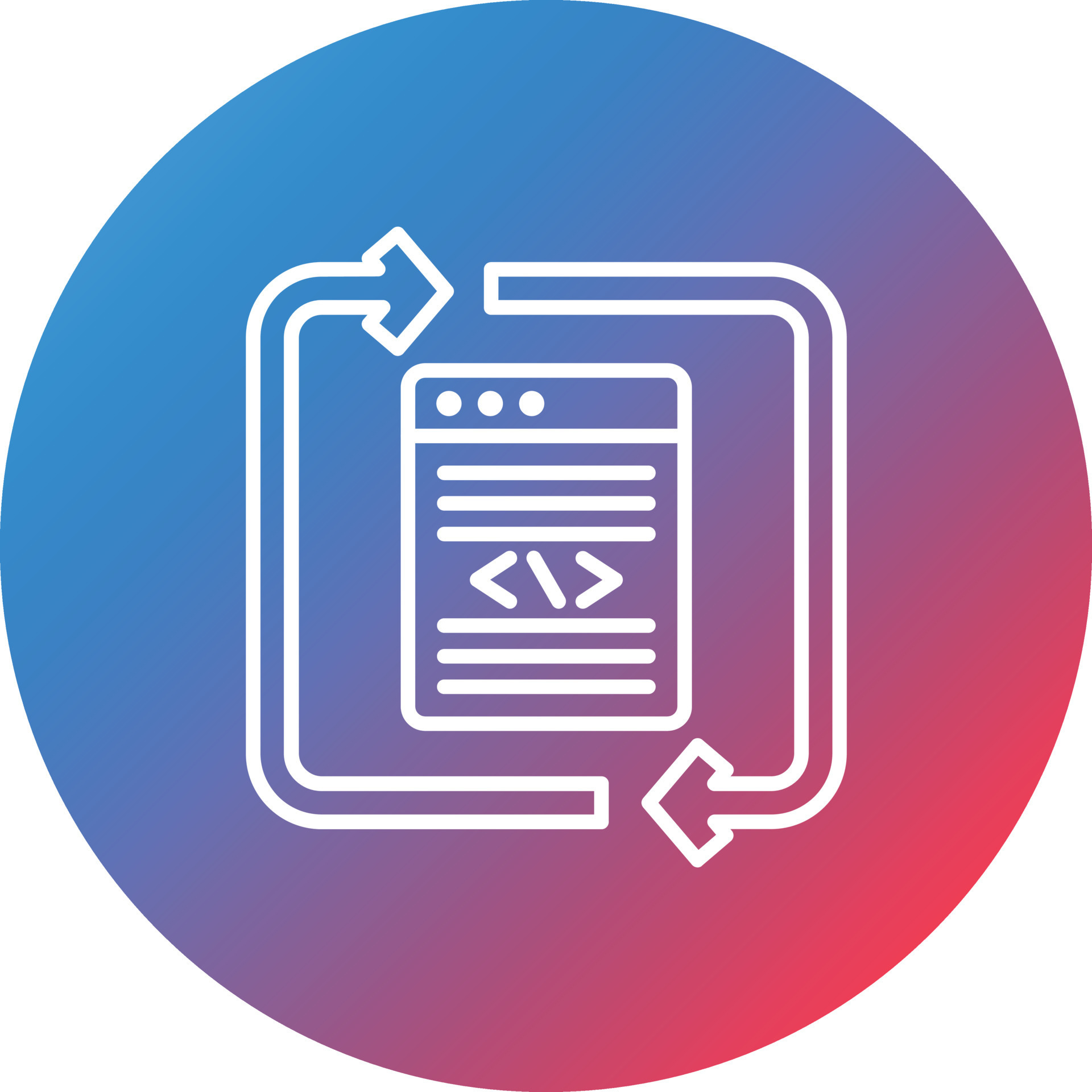 No Code Development Platform Line Gradient Circle Background Icon ...